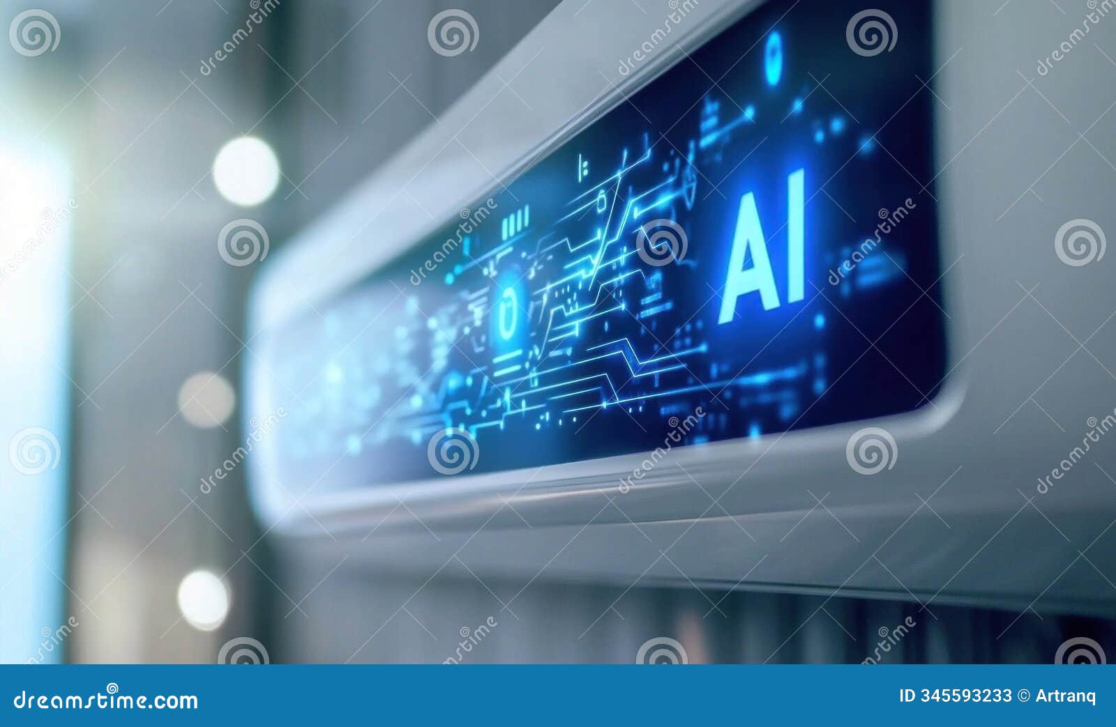 Artificial Intelligence Interface Display with Circuit Design Stock ...