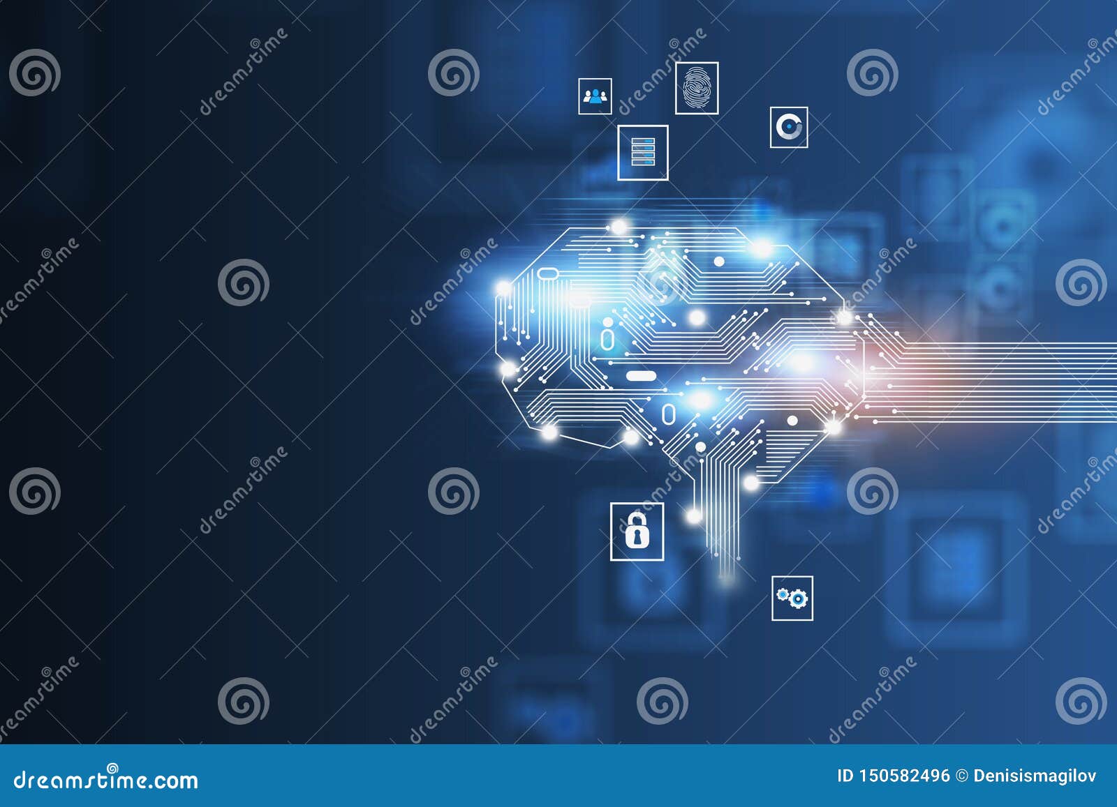Artificial Intelligence Interface and Icons Stock Illustration ...
