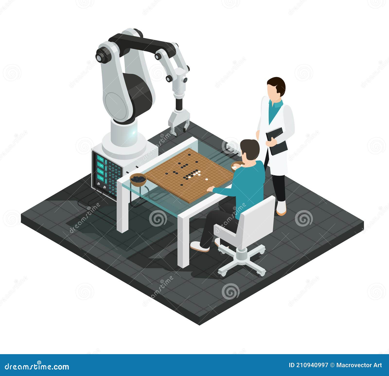 Artificial Intelligence Isometric Colored Composition Stock Vector ...