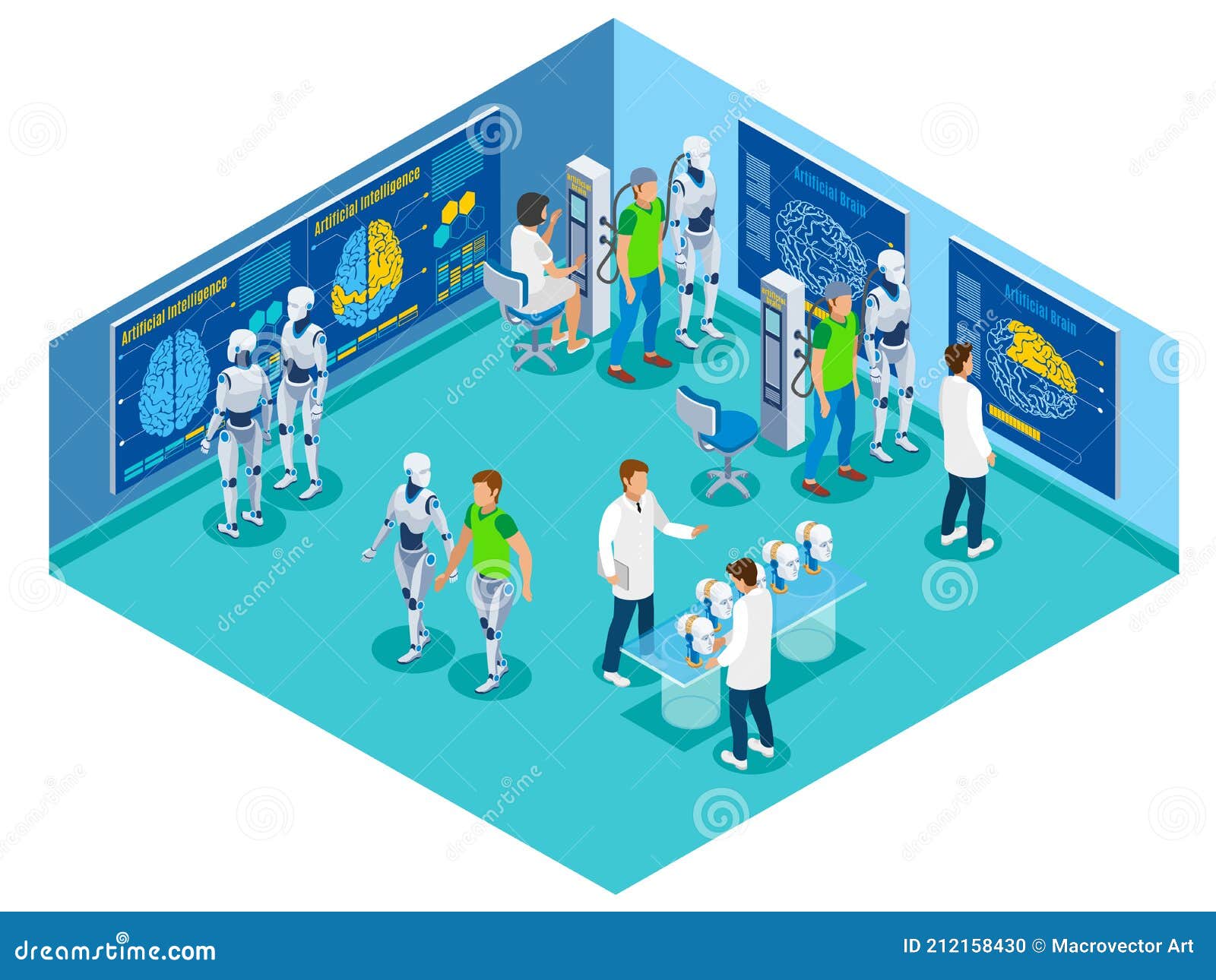 Artificial Intelligence Laboratory Composition Stock Vector ...