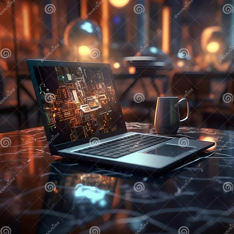 Artificial Intelligence in a Laptop Stock Image - Image of artificial ...