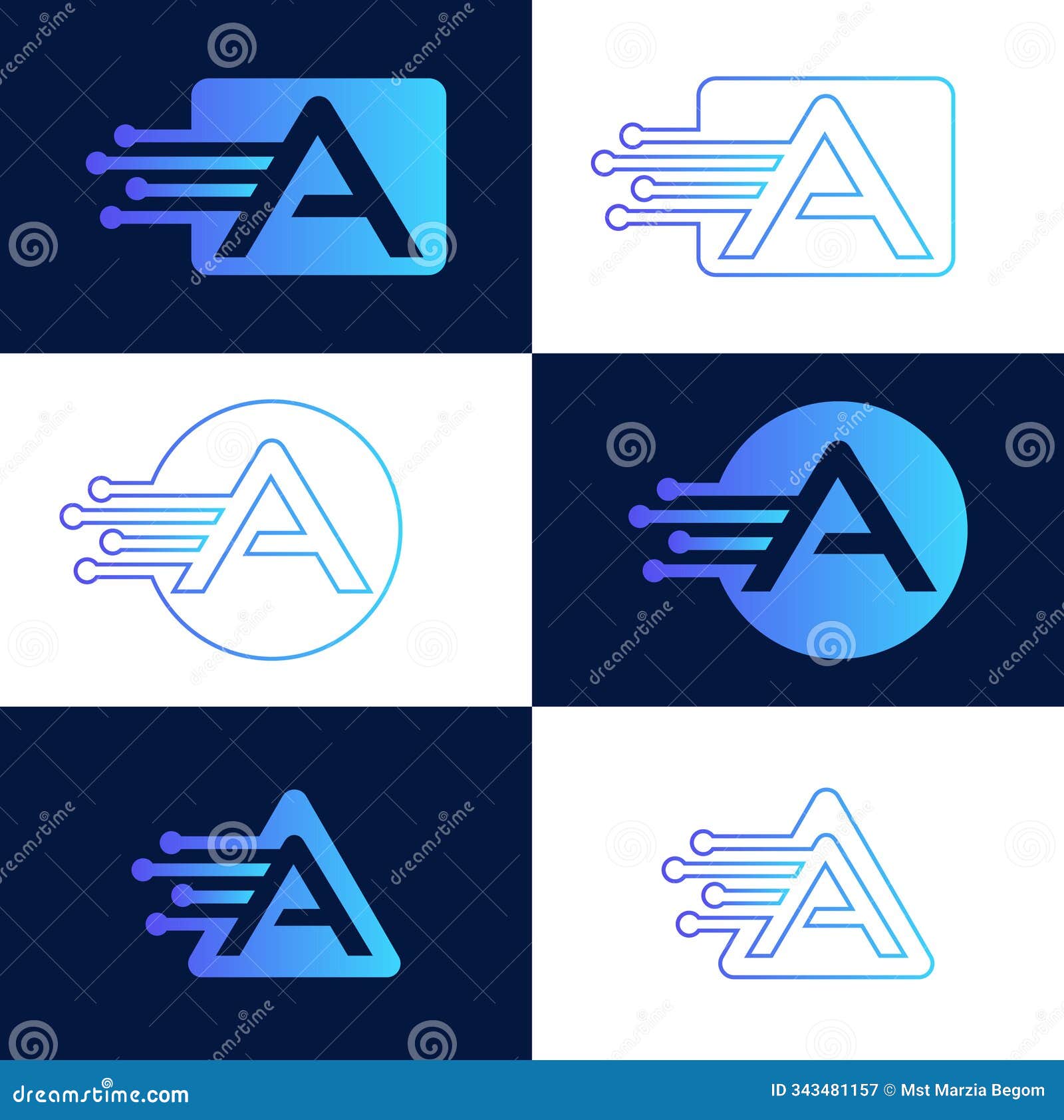 Artificial Intelligence with Letter a Triangle Geometric Shapes ...