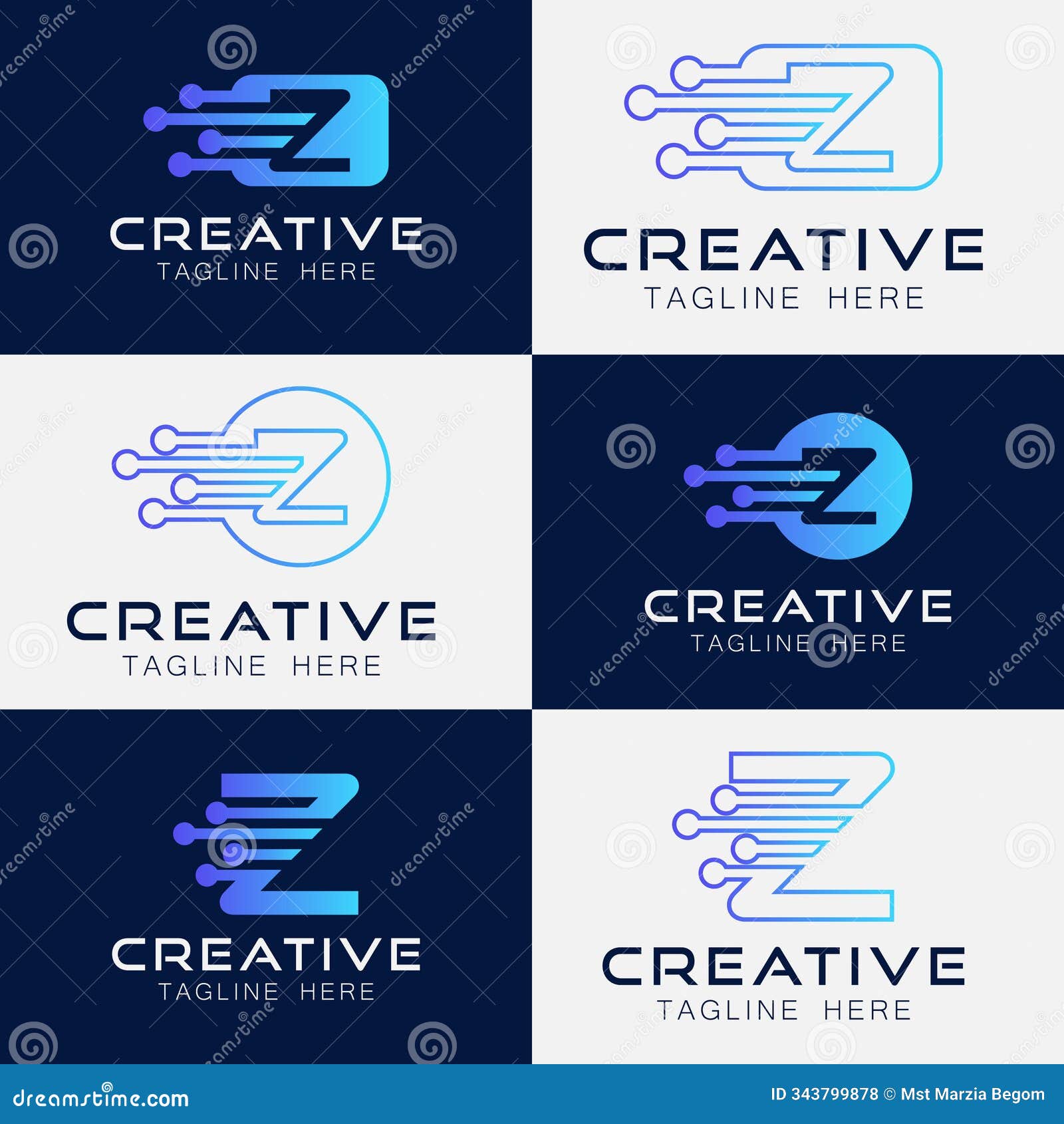 Artificial Intelligence with Letter Z Network Technology Analysis Logo ...