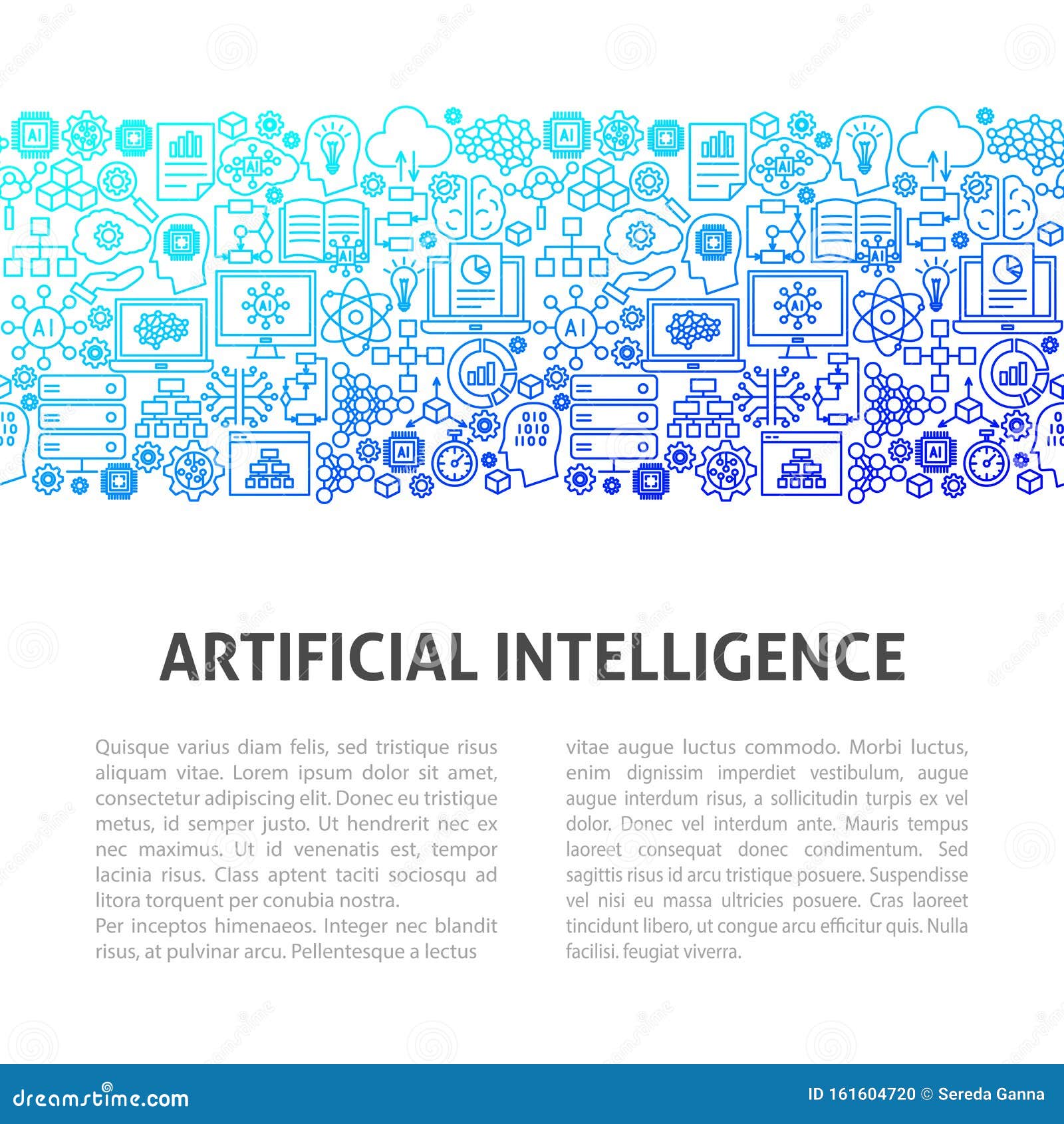 Artificial Intelligence Line Design Template Stock Vector ...