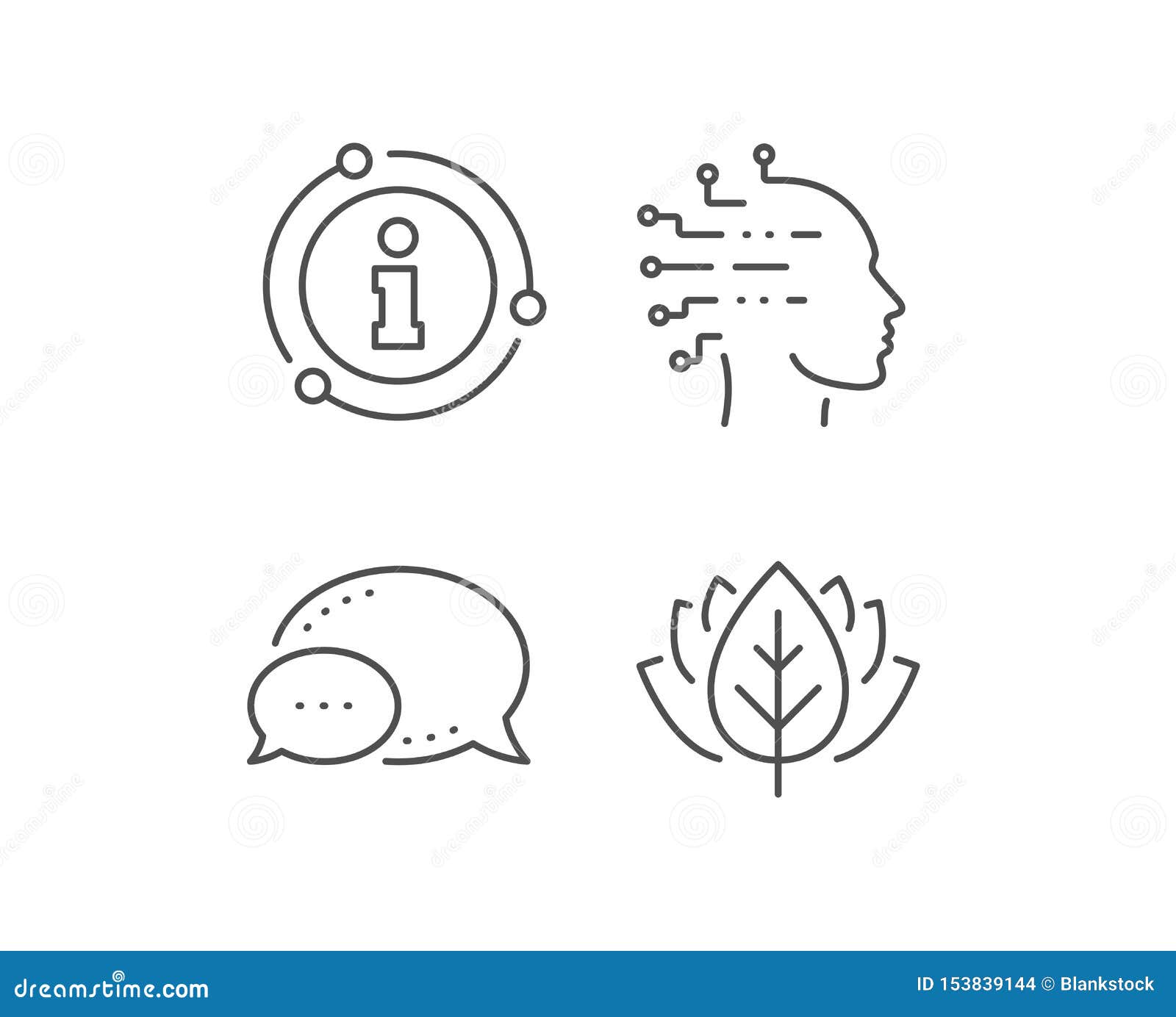 Artificial Intelligence Line Icon. Ai Head Sign. Vector Stock Vector ...