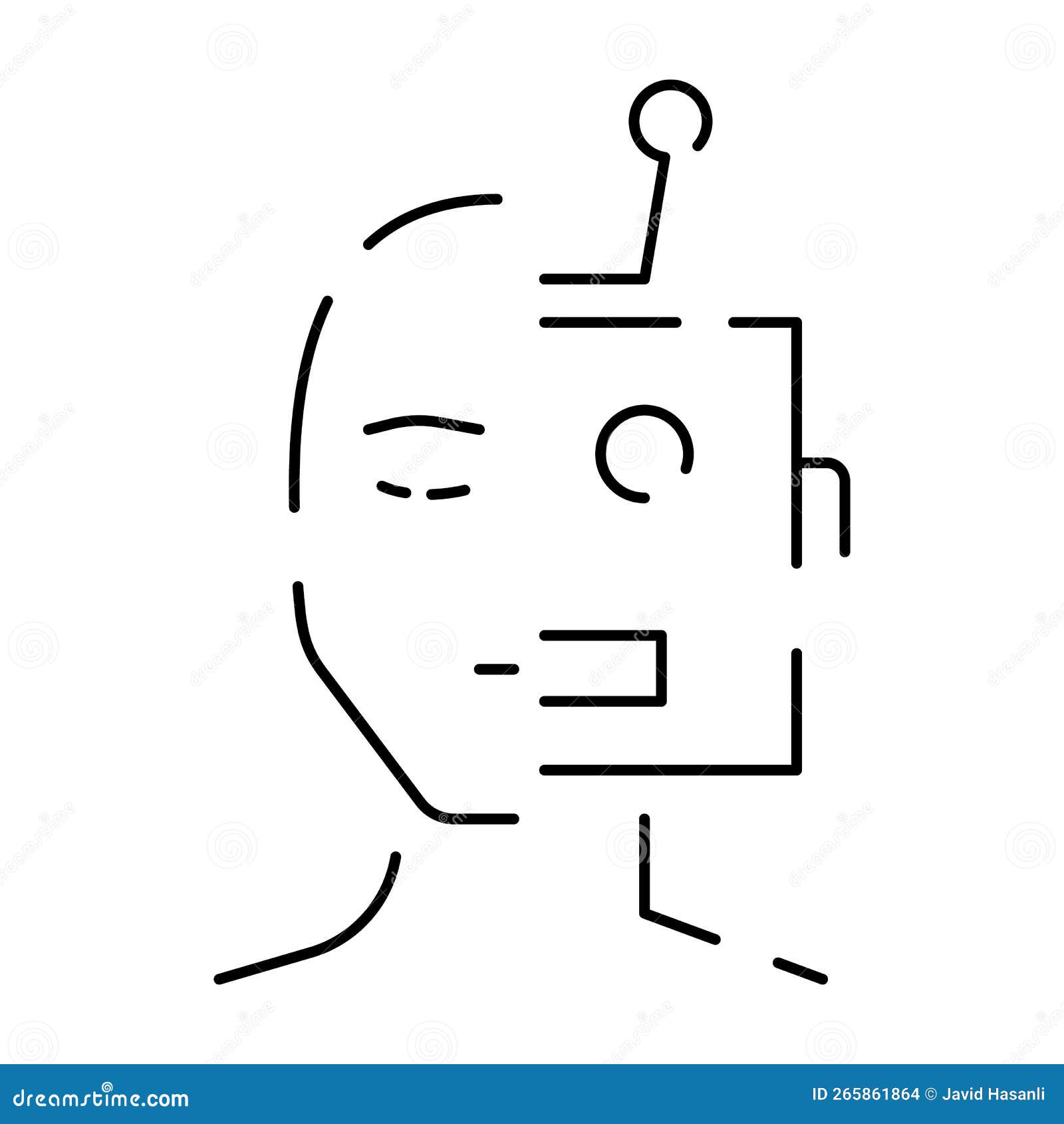 Artificial Intelligence Line Icon. Brain, Robot, Ai, Head, Technology ...
