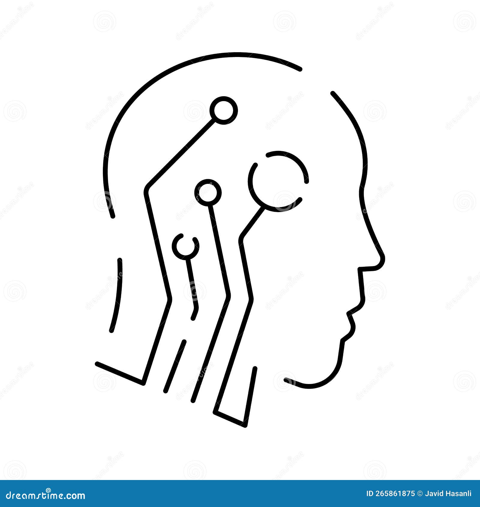 Artificial Intelligence Line Icon. Brain, Robot, Ai, Head, Technology ...