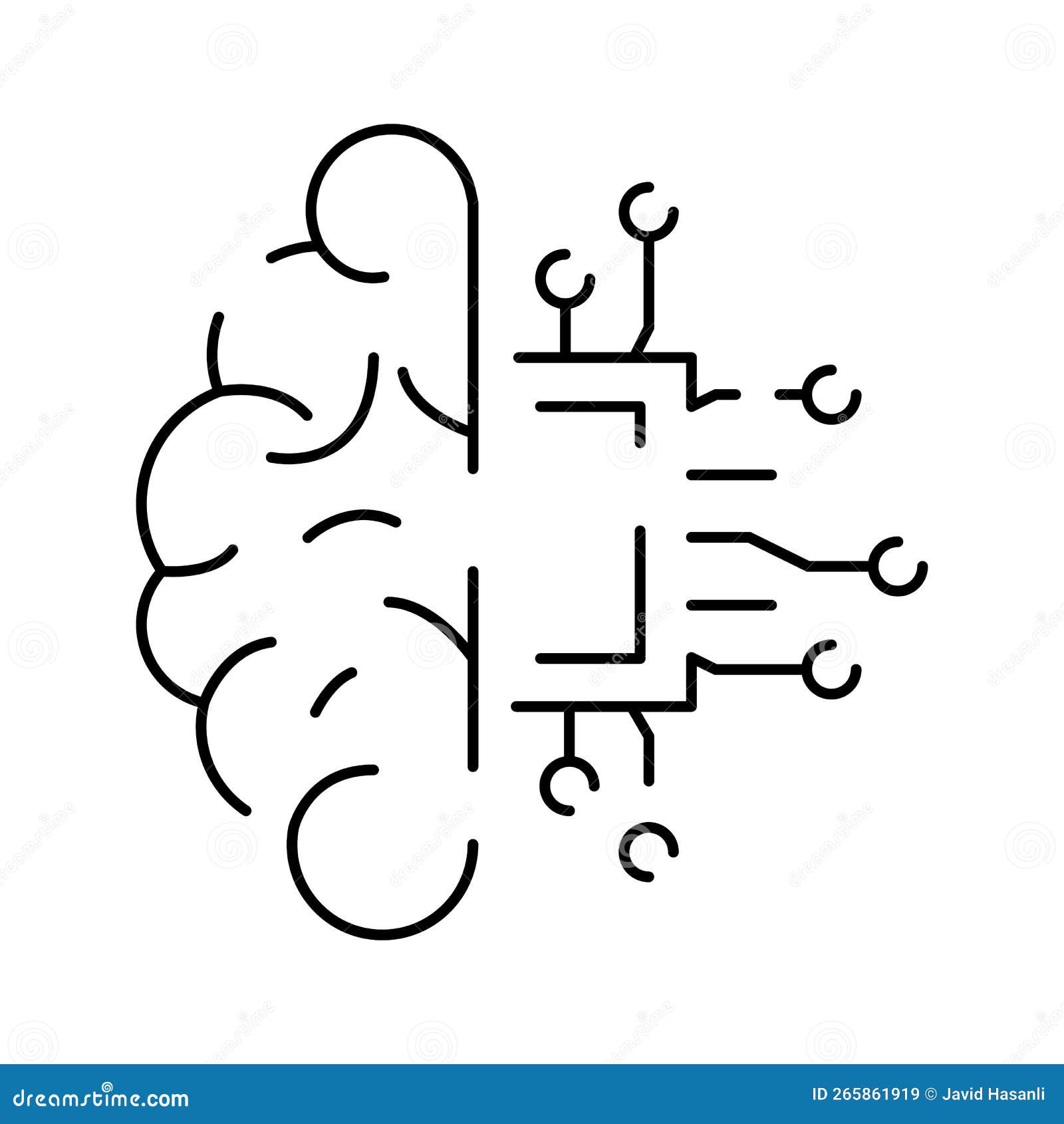 Artificial Intelligence Line Icon. Brain, Robot, Ai, Head, Technology ...