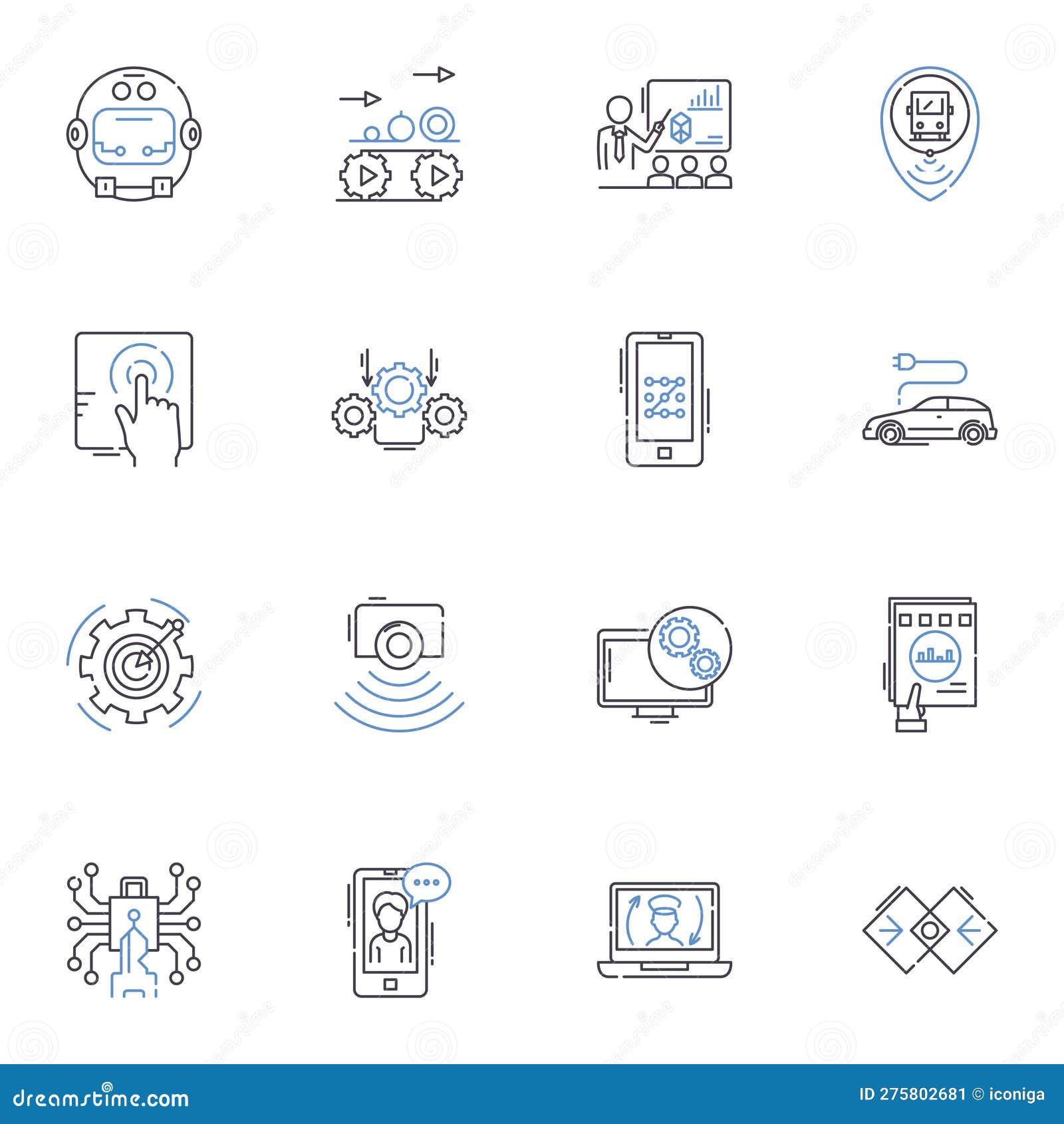 Artificial Intelligence Line Icons Collection. Robotics, Machine ... Artificial Intelligence Line Icons Collection. Robotics, Machine ...