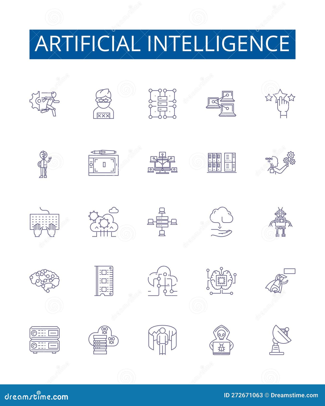 Artificial Intelligence Line Icons Signs Set Design Collection Of Ai Robotics Machine