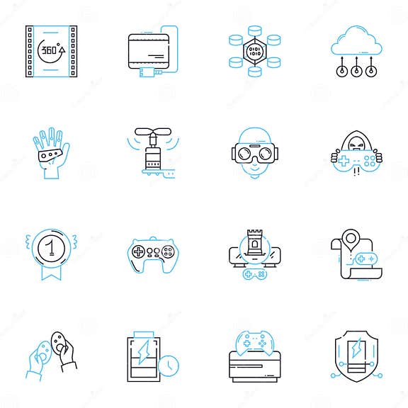 Artificial Intelligence Linear Icons Set. Automation, Robotics, Neural, Cognition, Analytics ...