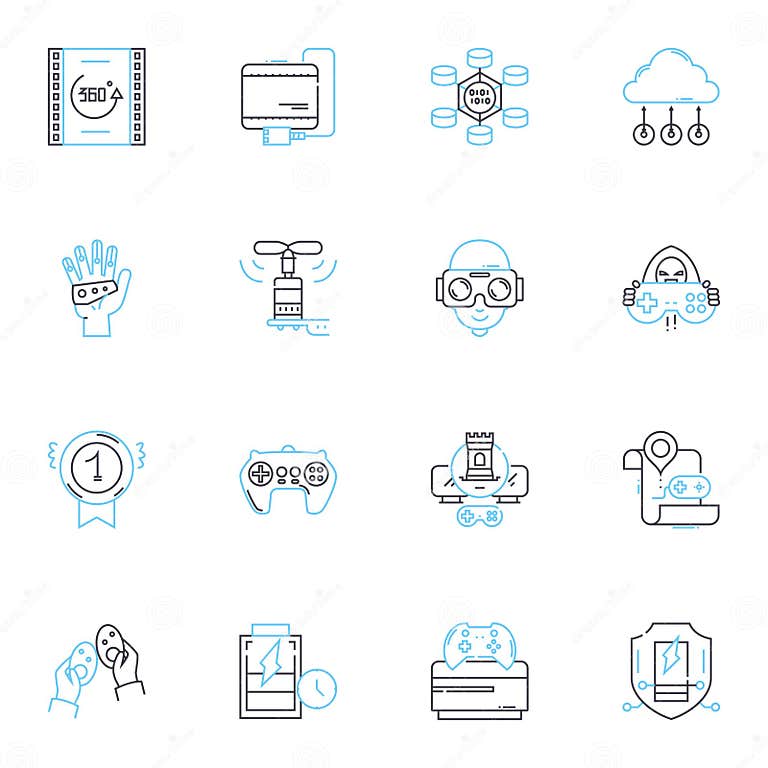 Artificial Intelligence Linear Icons Set. Automation, Robotics, Neural, Cognition, Analytics ...