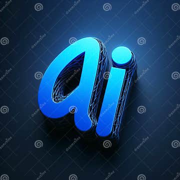 Artificial Intelligence Logo on Dark Blue Background. AI Generated ...