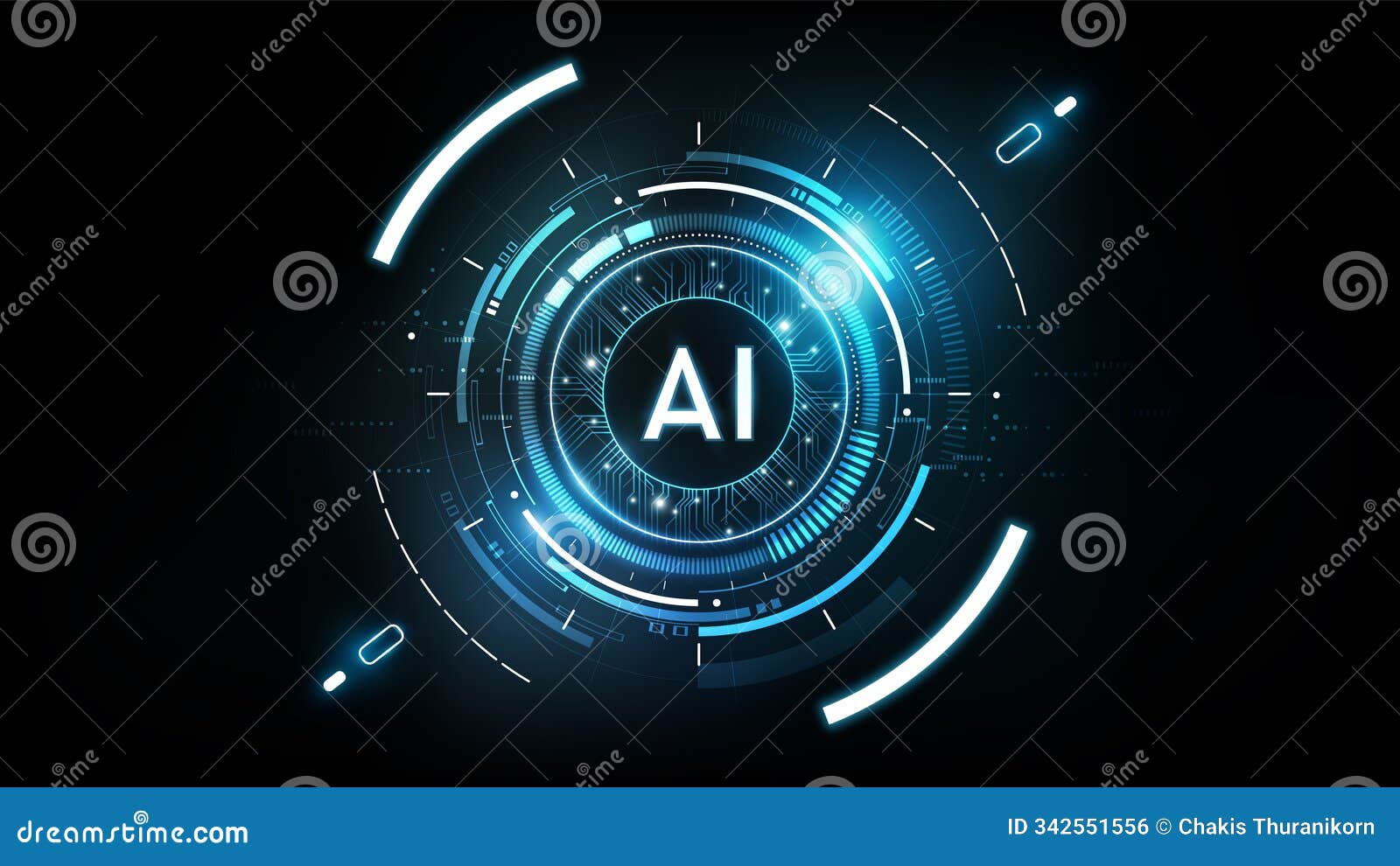 Artificial Intelligence Logo On Futuristic Technology Background, AI ...