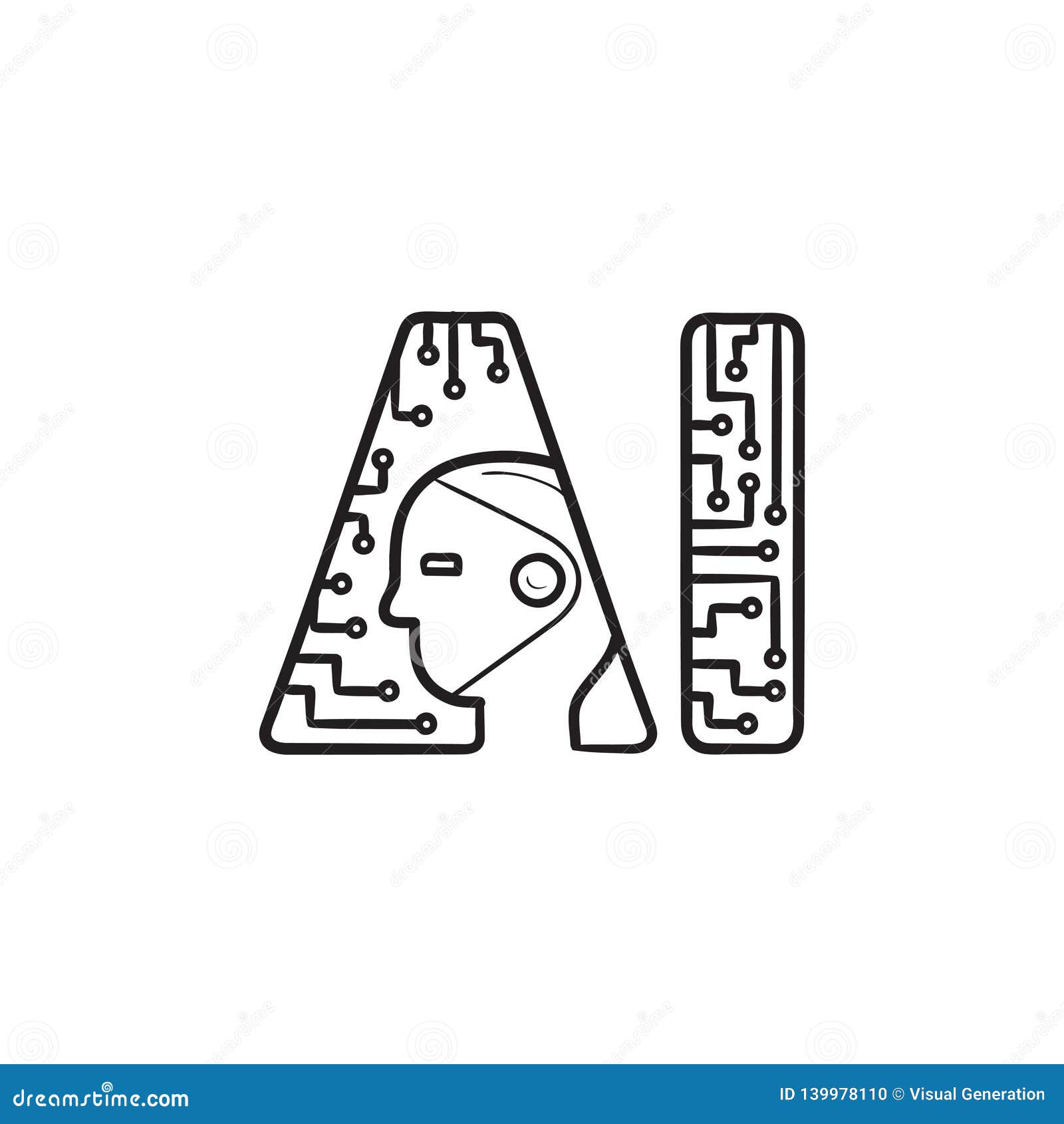 Artificial Intelligence Logo Hand Drawn Outline Doodle Icon. Stock ... Artificial Intelligence Logo Hand Drawn Outline Doodle Icon. Stock ...