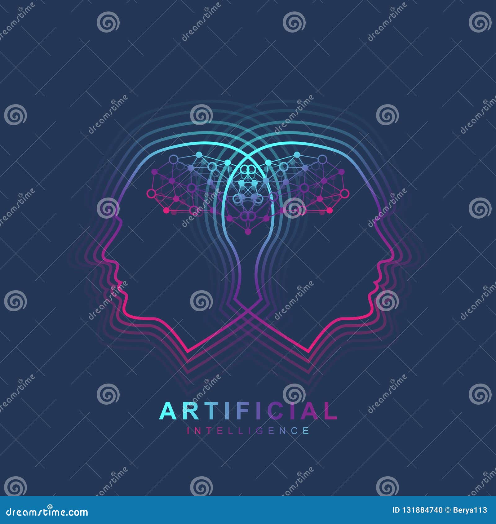 Artificial Intelligence Logo. Artificial Intelligence and Machine Learning Concept. Vector ...