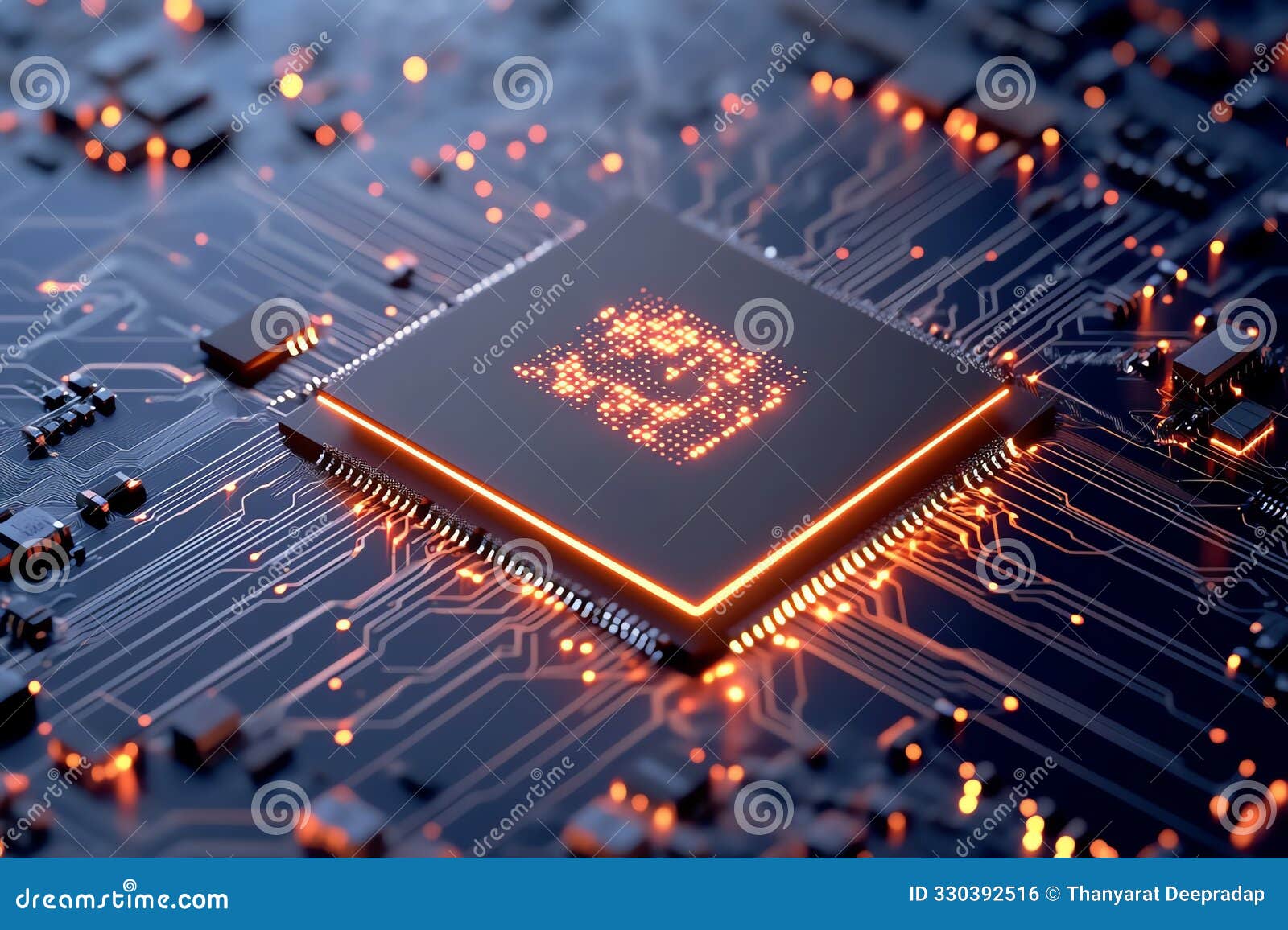Artificial Intelligence Logo on Microchip with Futuristic Text Stock ...