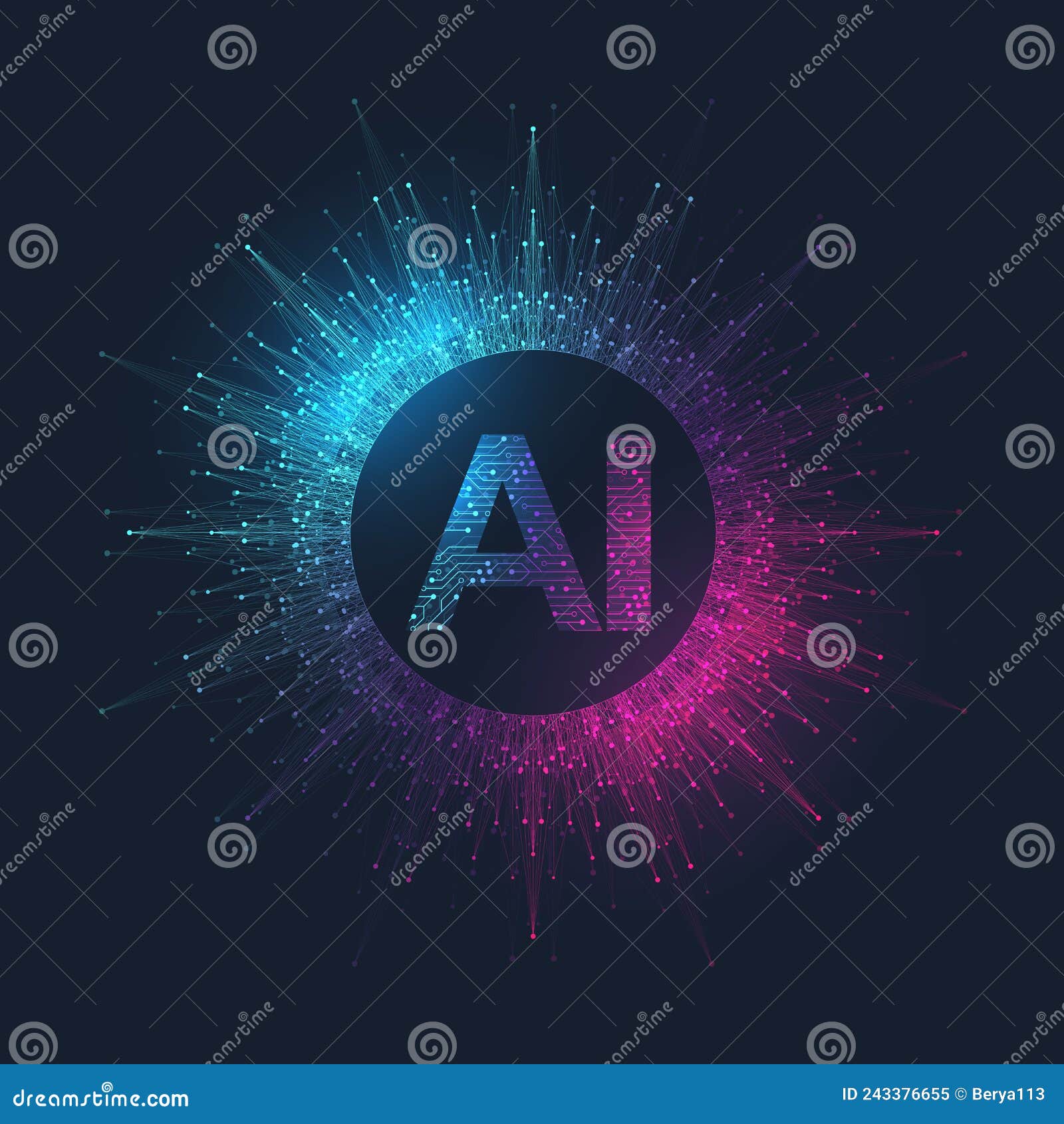 Artificial Intelligence Logo Plexus Effect. Future Tech Logo AI Stock ...