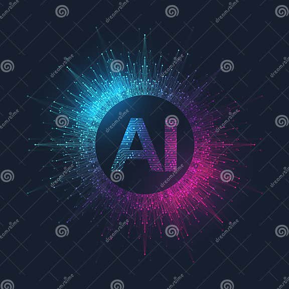 Artificial Intelligence Logo Plexus Effect. Future Tech Logo AI Stock Vector - Illustration of ...