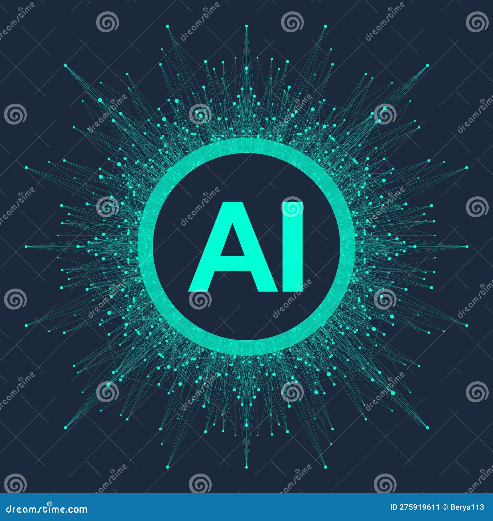 Artificial Intelligence Logo Plexus Effect. Future Tech Logo AI Stock ...