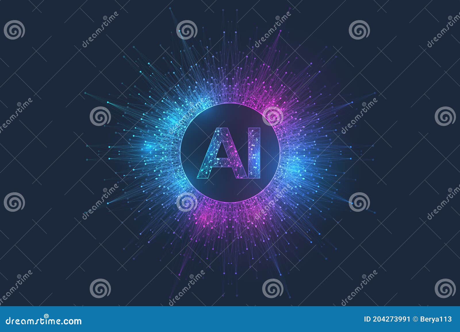 Artificial Intelligence Logo Plexus Effect. Artificial Intelligence and Machine Learning Concept ...