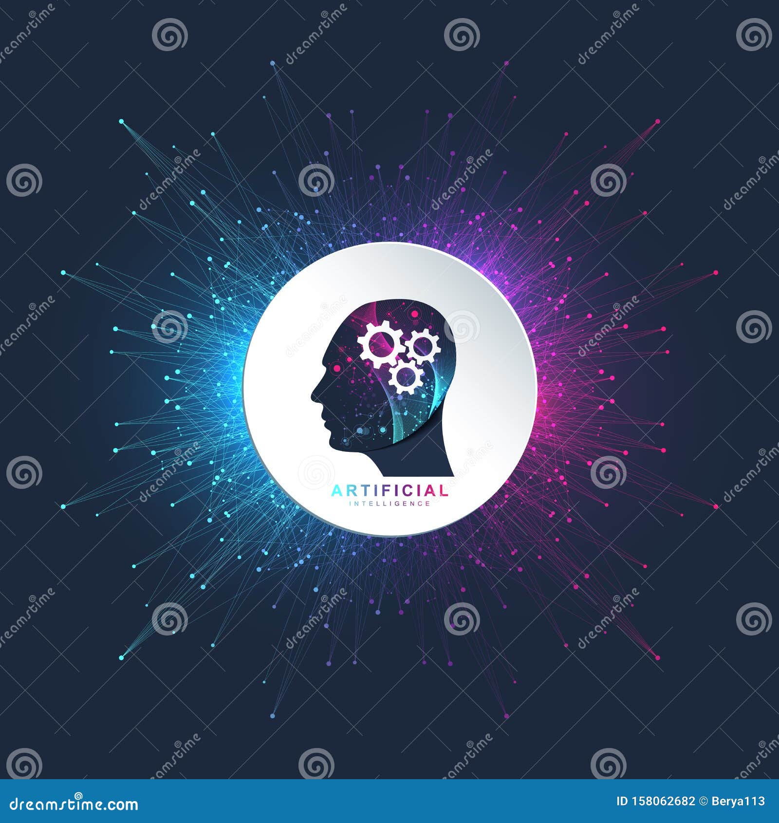 Artificial Intelligence Logo Vector Icon AI Banner. Cloud Computing ...