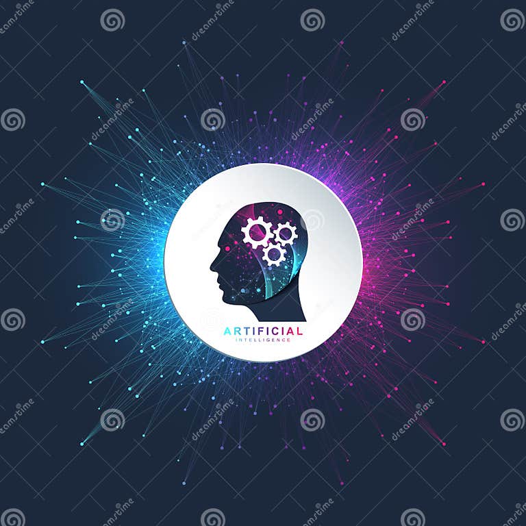 Artificial Intelligence Logo Vector Icon AI Banner. Cloud Computing ...