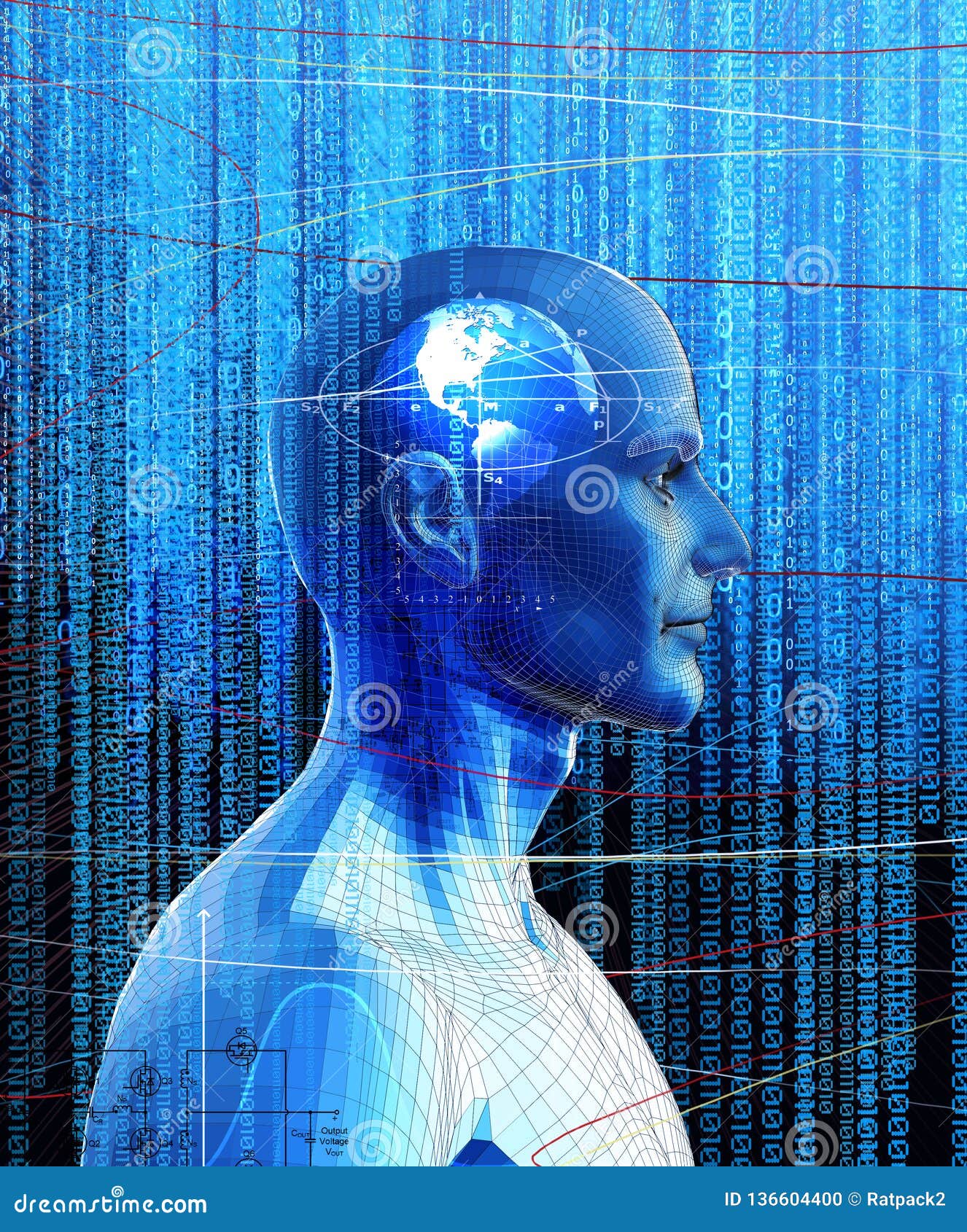 Artificial Intelligence Machine Digital Human Stock Photo - Image of ...