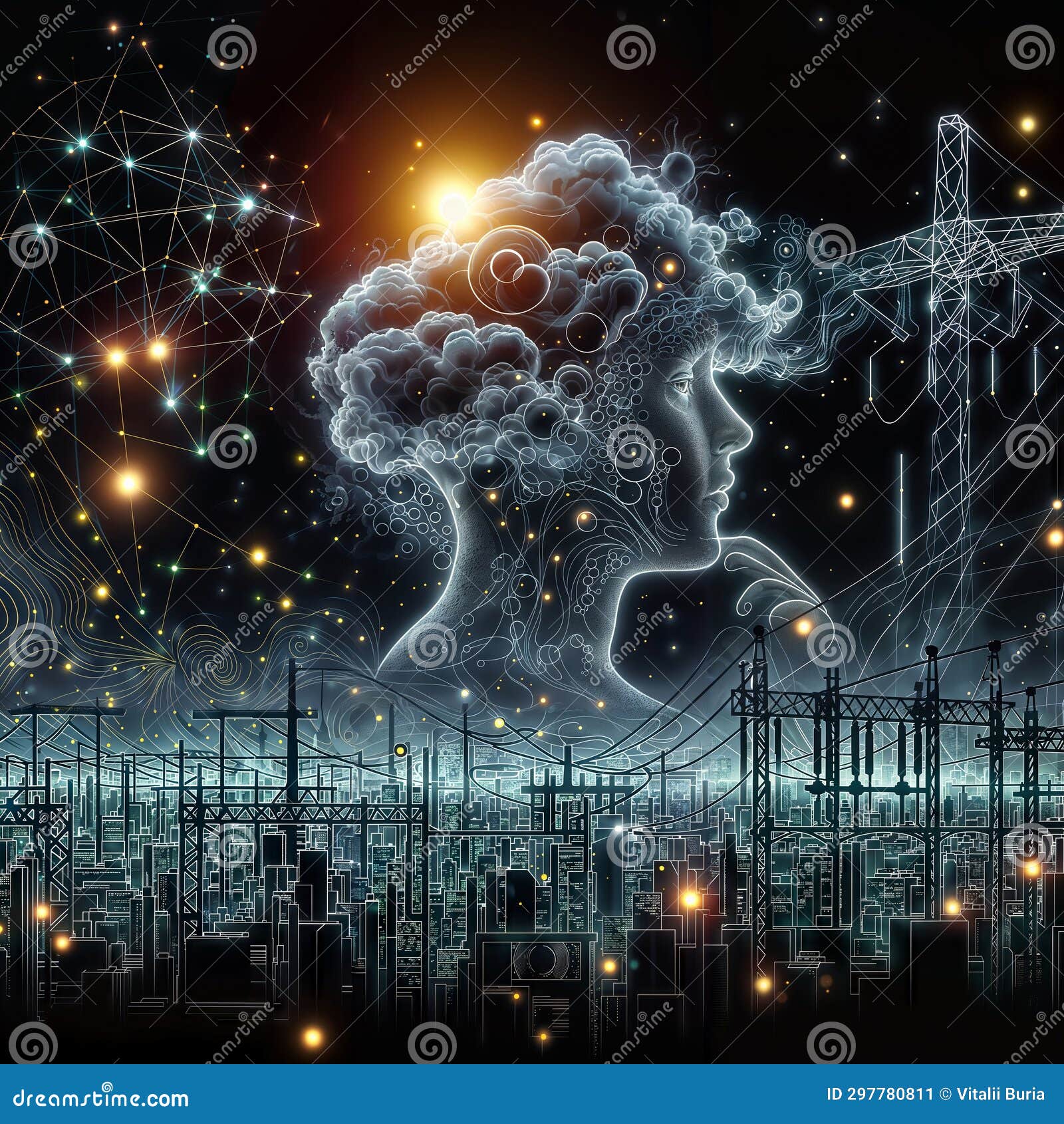 Artificial Intelligence and Machine Learning Concept, Solar Panels ...