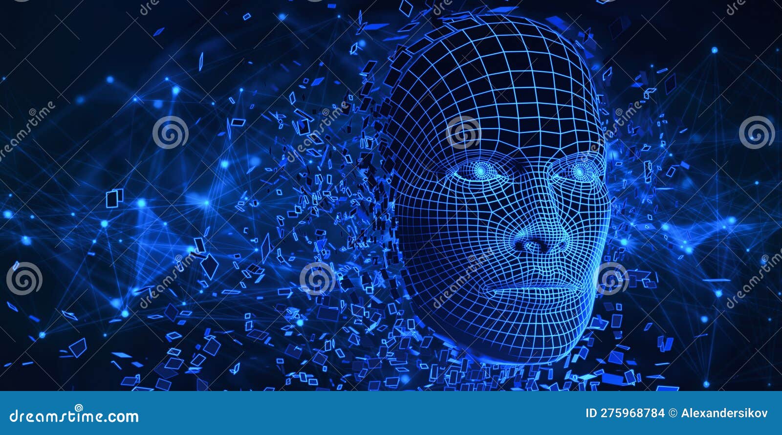 Artificial Intelligence Machine Learning. Digital Human Face ...