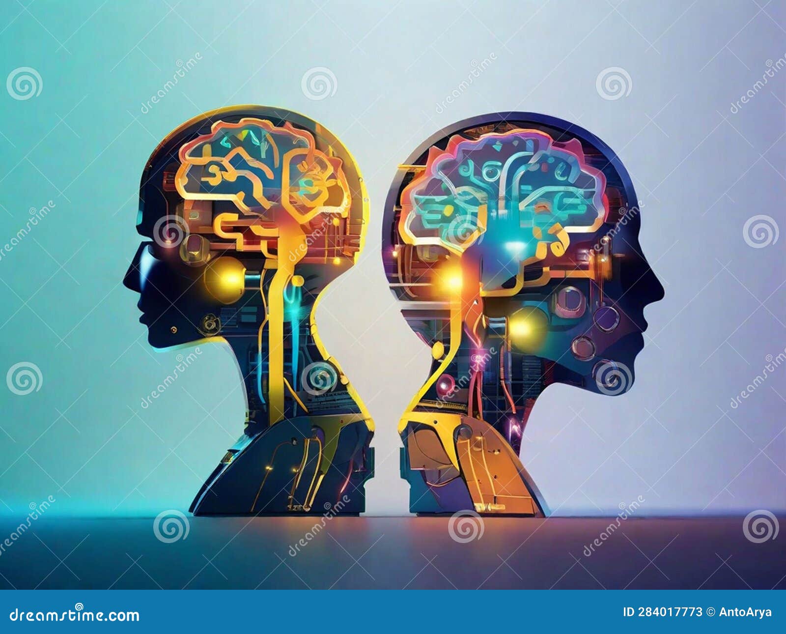 Artificial Intelligence, Machine Learning, Human Robot and Human Brain ...