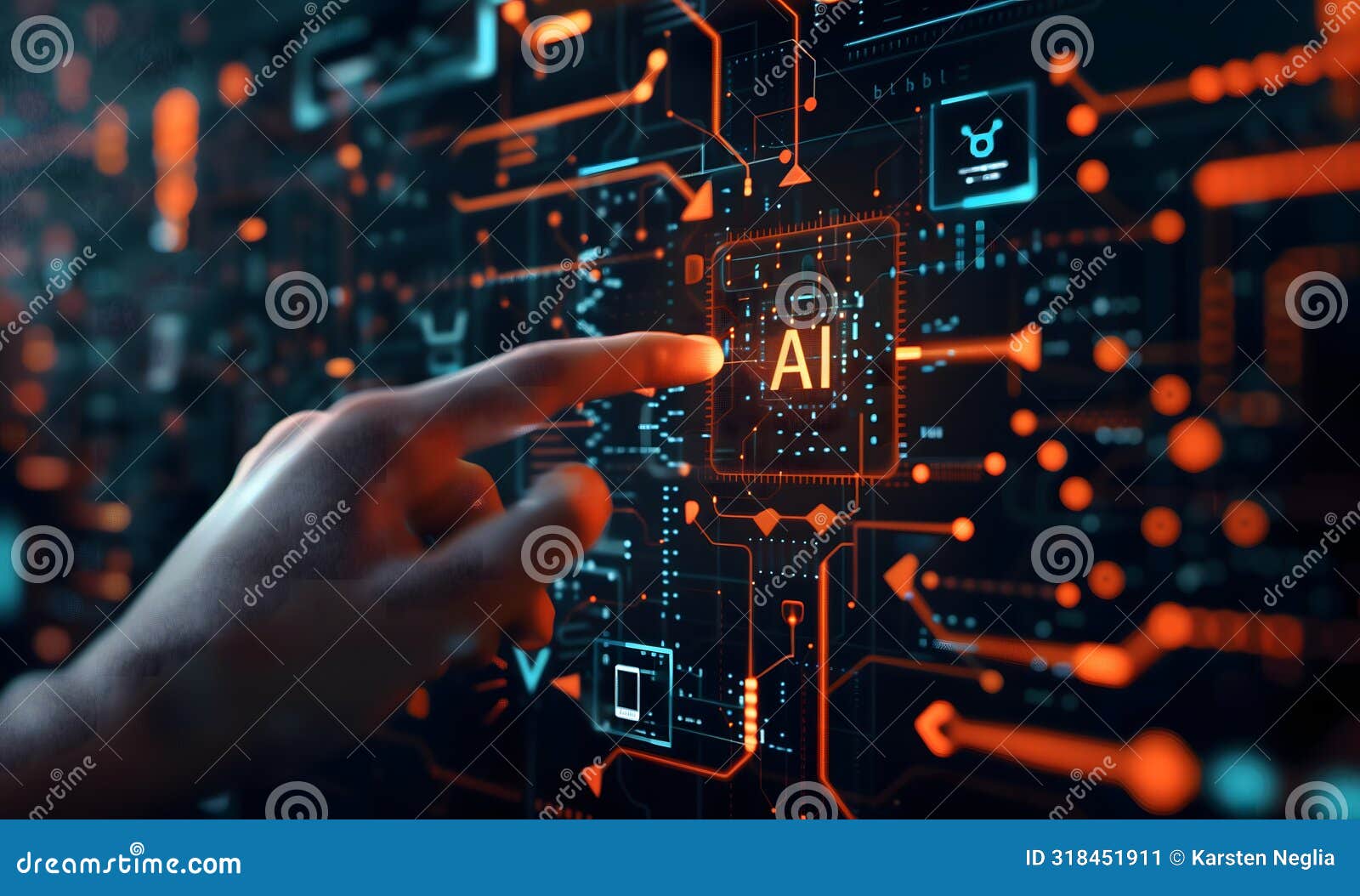 Finger Touching Digital Tablet Screen Vector Illustration ...