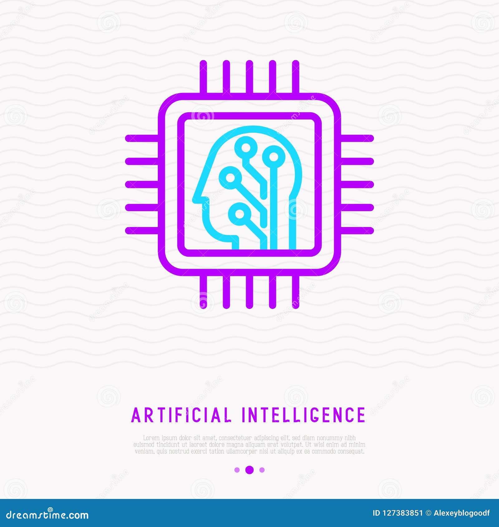 Machine Learning Thin Line Icon, Head in Chip Stock Vector ...