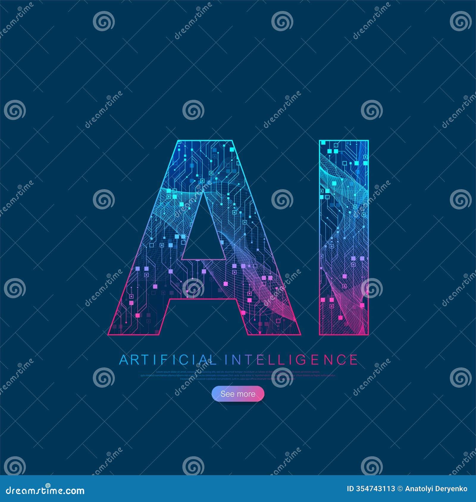 Artificial Intelligence and Machine Learning Vector Logotype, Logo, Icon, Symbol. Artificial ...