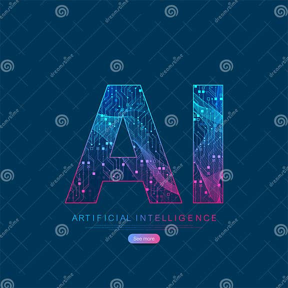 Artificial Intelligence and Machine Learning Vector Logotype, Logo, Icon, Symbol. Artificial ...