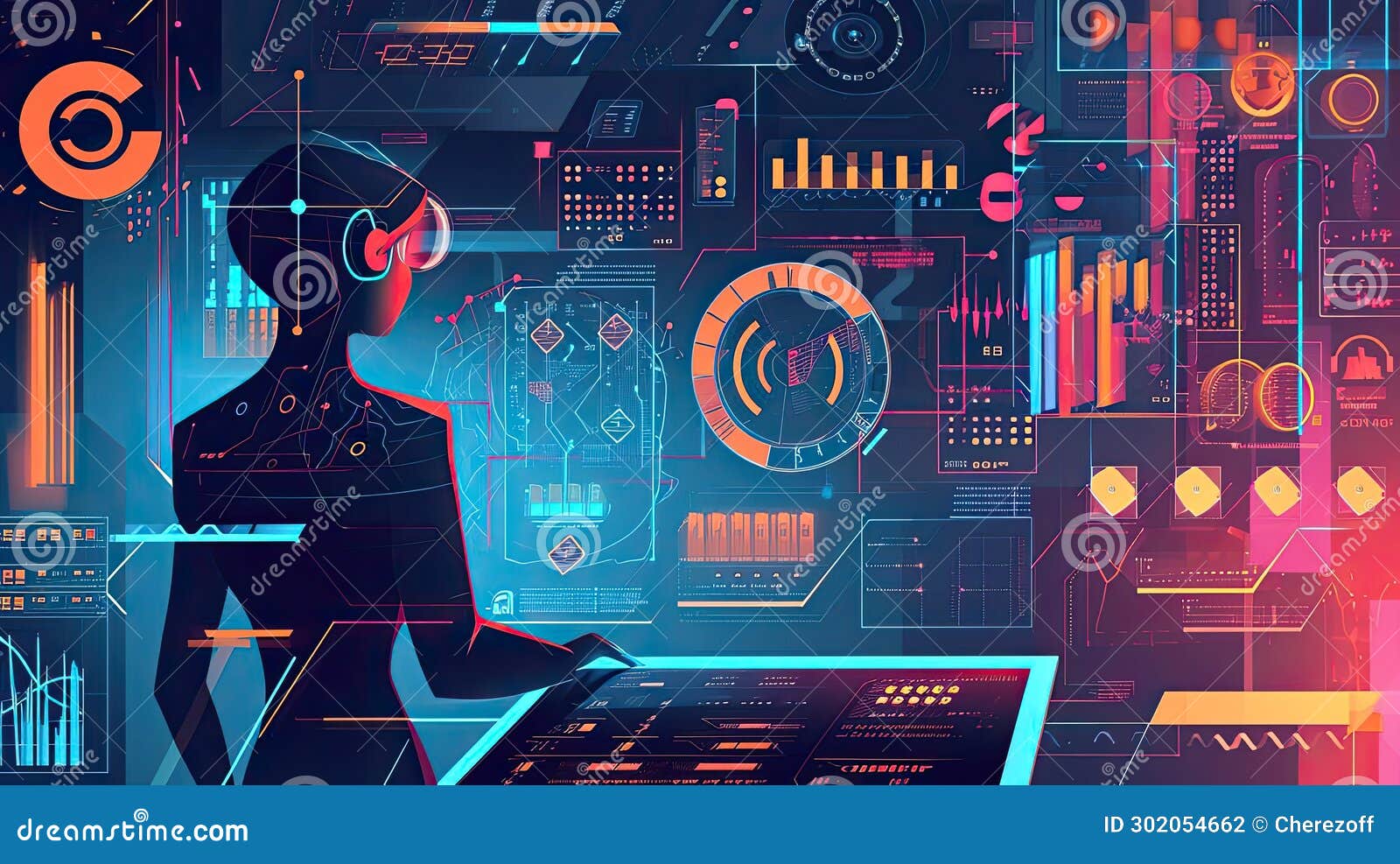 Artificial Intelligence and Man Stock Photo - Image of technology ...