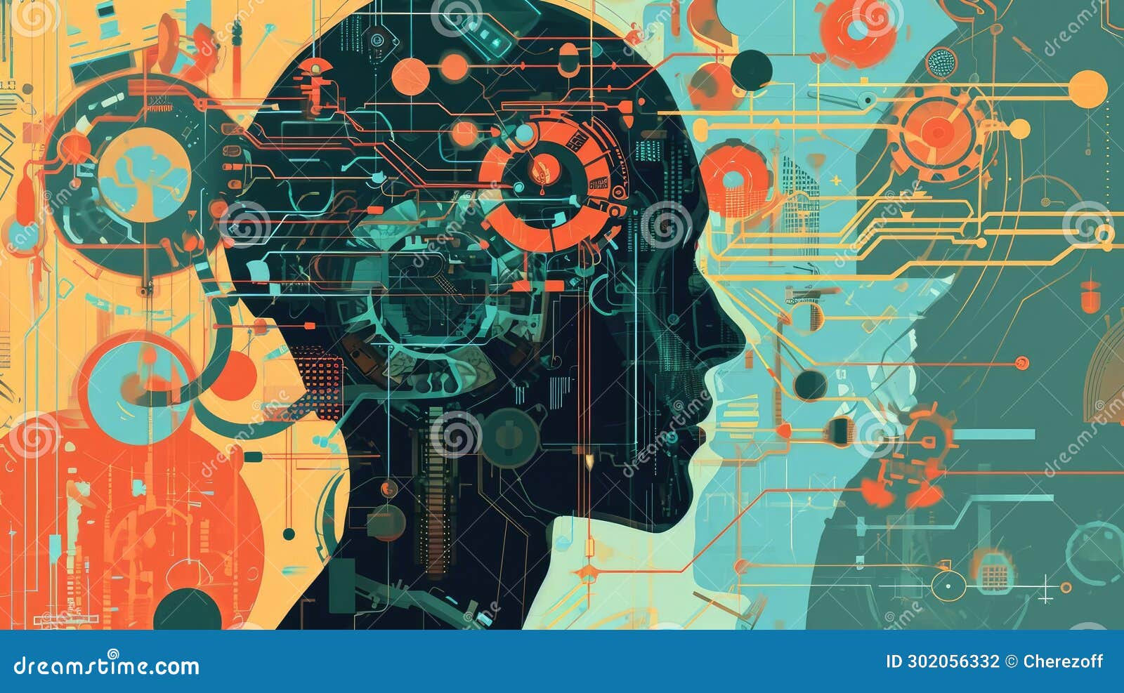 Artificial Intelligence and Man Stock Photo - Image of tech, concept ...