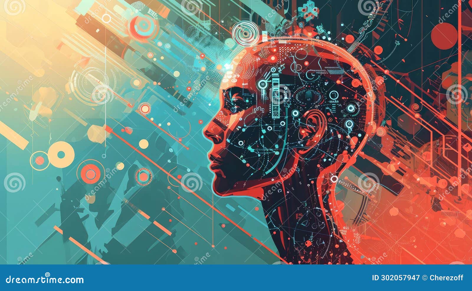 Artificial Intelligence and Man Stock Image - Image of digital, modern ...