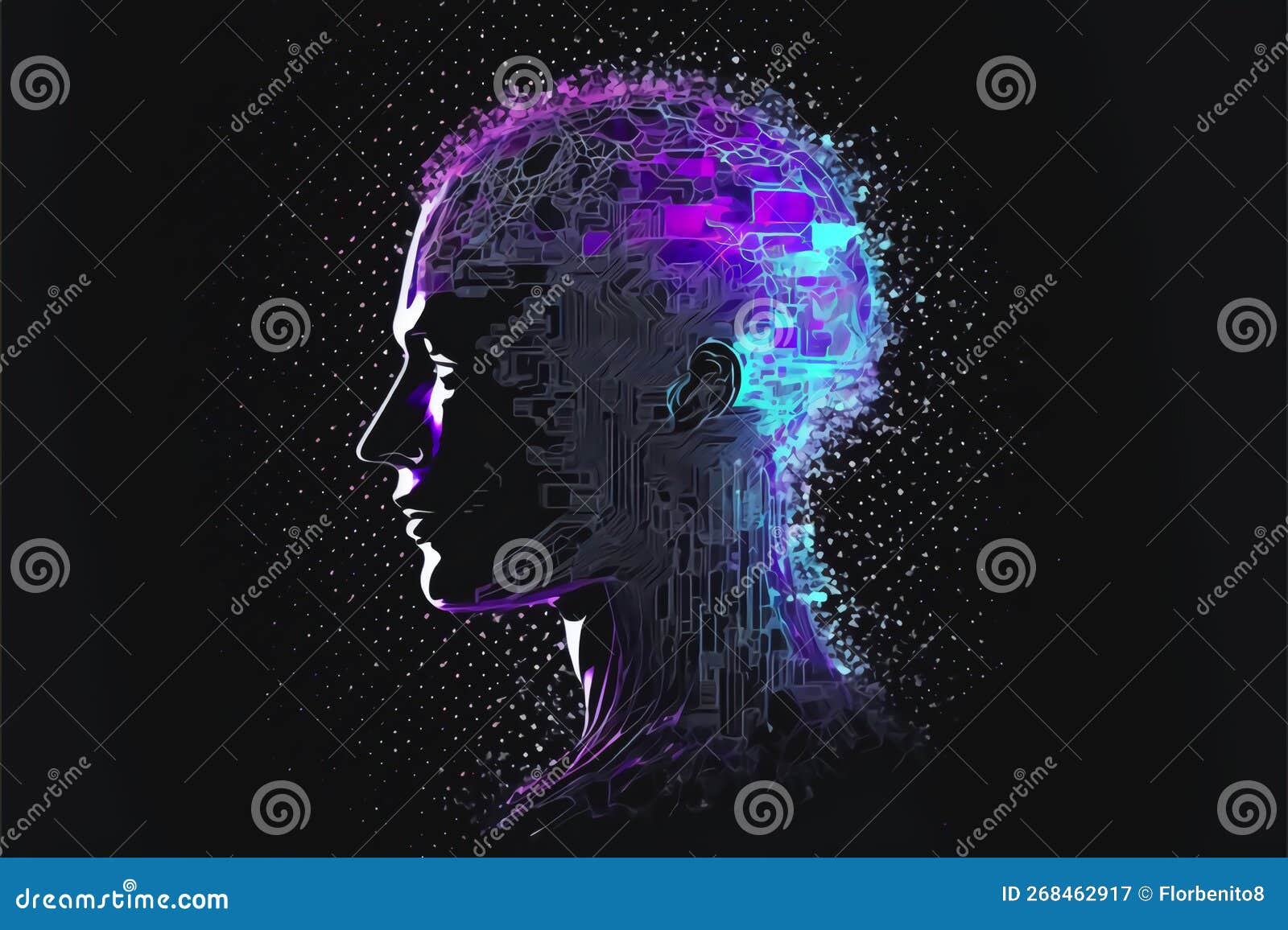 Artificial Intelligence Man Processing Big Data by Generative AI Stock ...