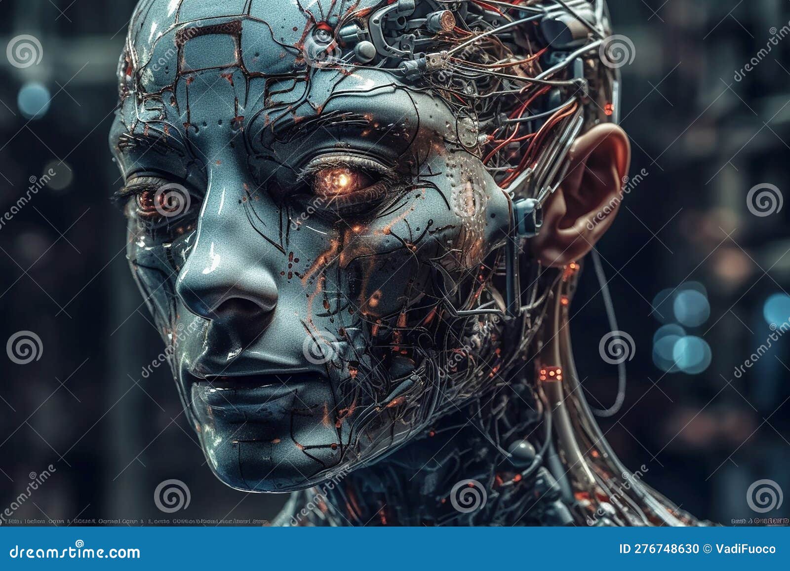 Artificial Intelligence, a Mechanical Robot Head. Digital Concept Stock ... Artificial Intelligence, a Mechanical Robot Head. Digital Concept Stock ...