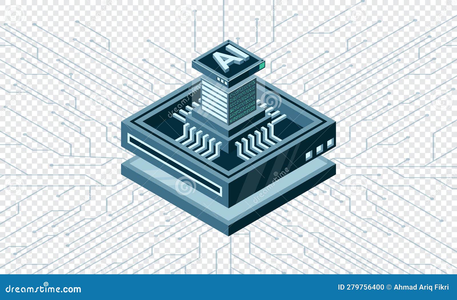 Artificial Intelligence Micro Chip Illustration Quantum Computing Artificial Intelligence