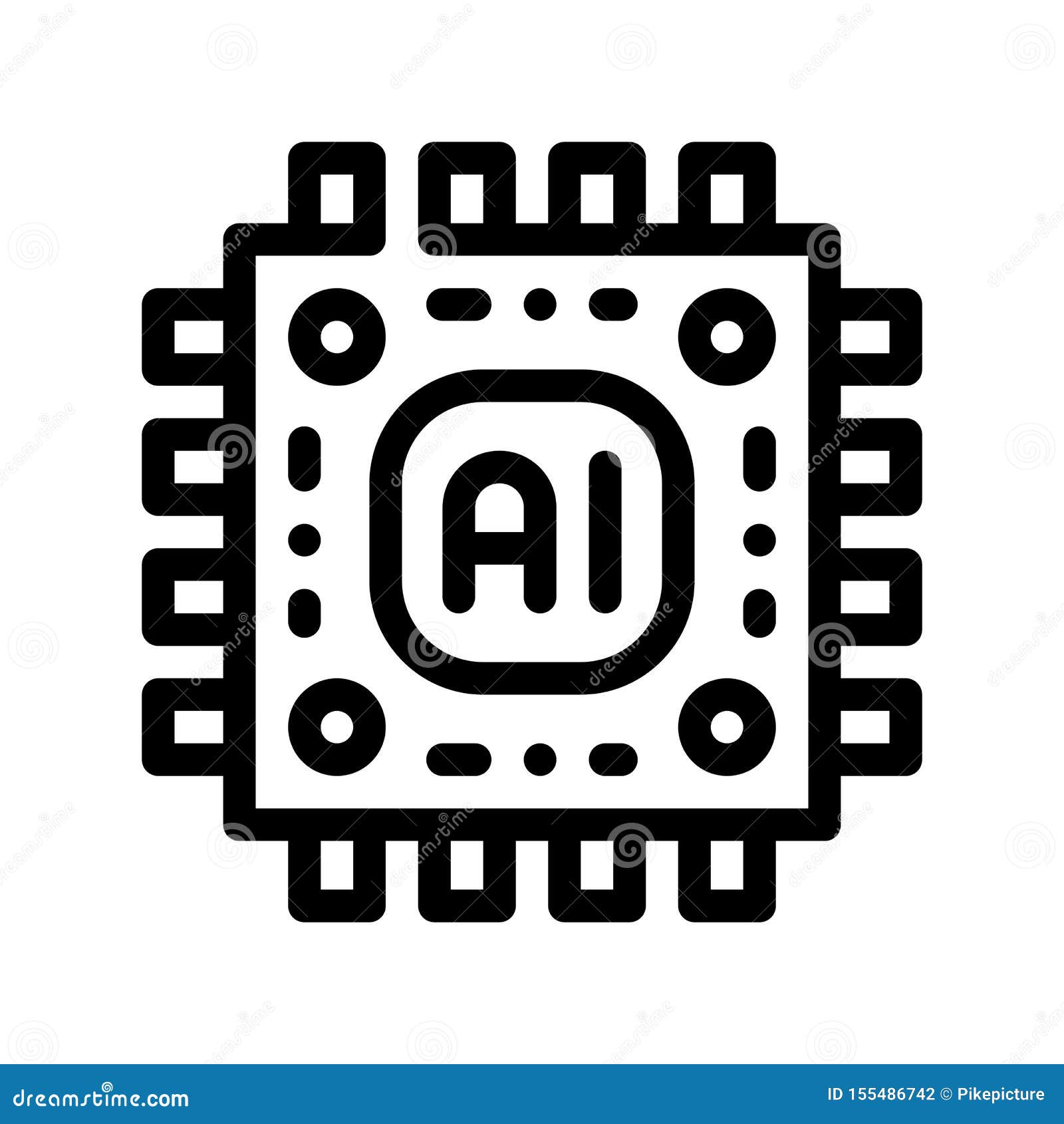 Processor Linear Icon. Core . Thin Line Illustration. Chip, Chipset ...