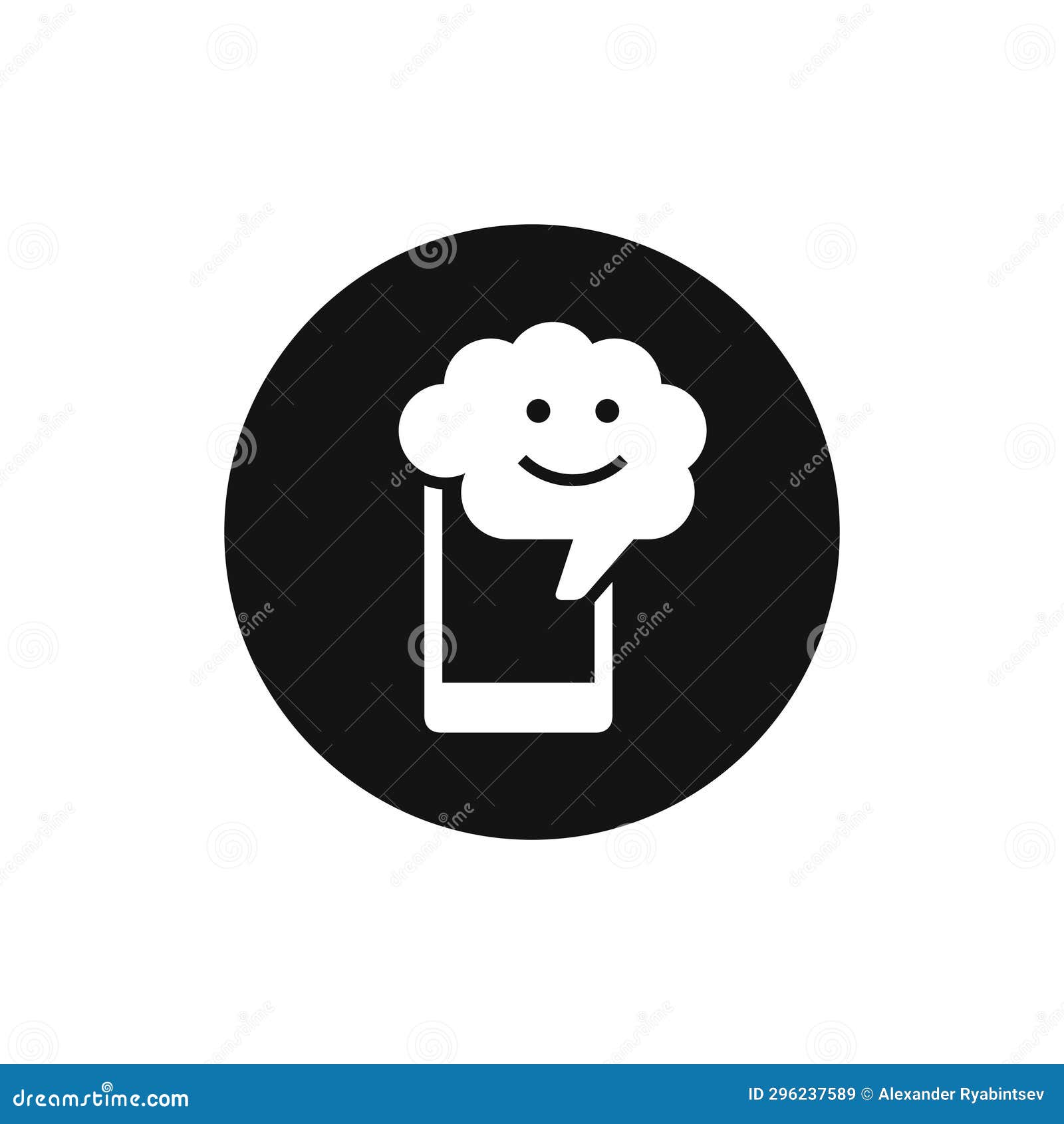 Artificial Intelligence Mobile App Vector Icon Stock Illustration ...