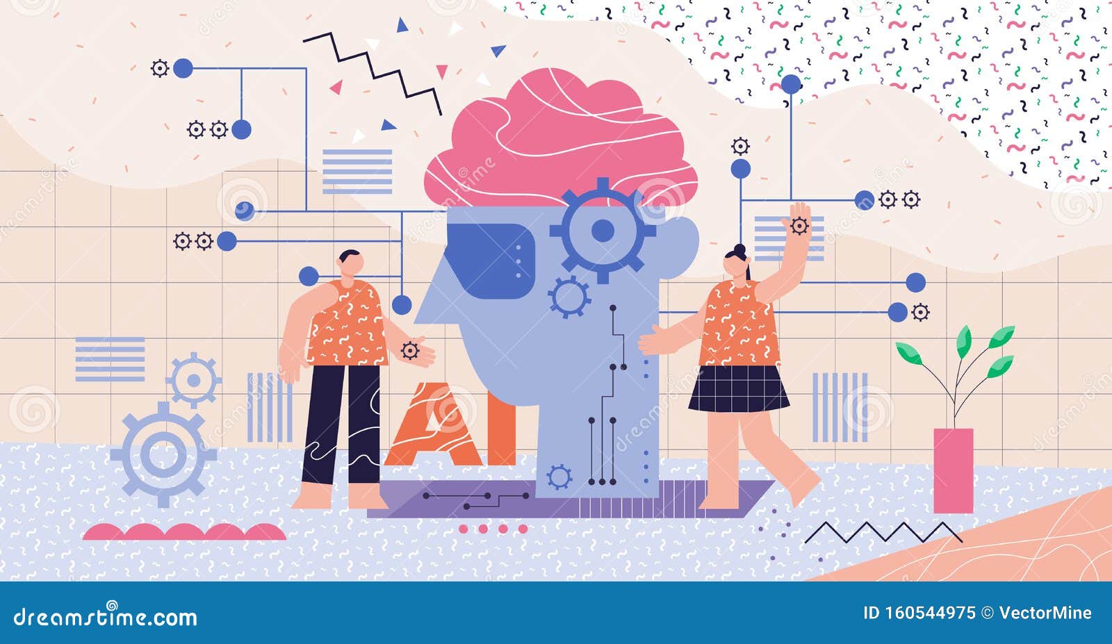 Artificial Intelligence Modern Abstract Concept Vector Illustration ...