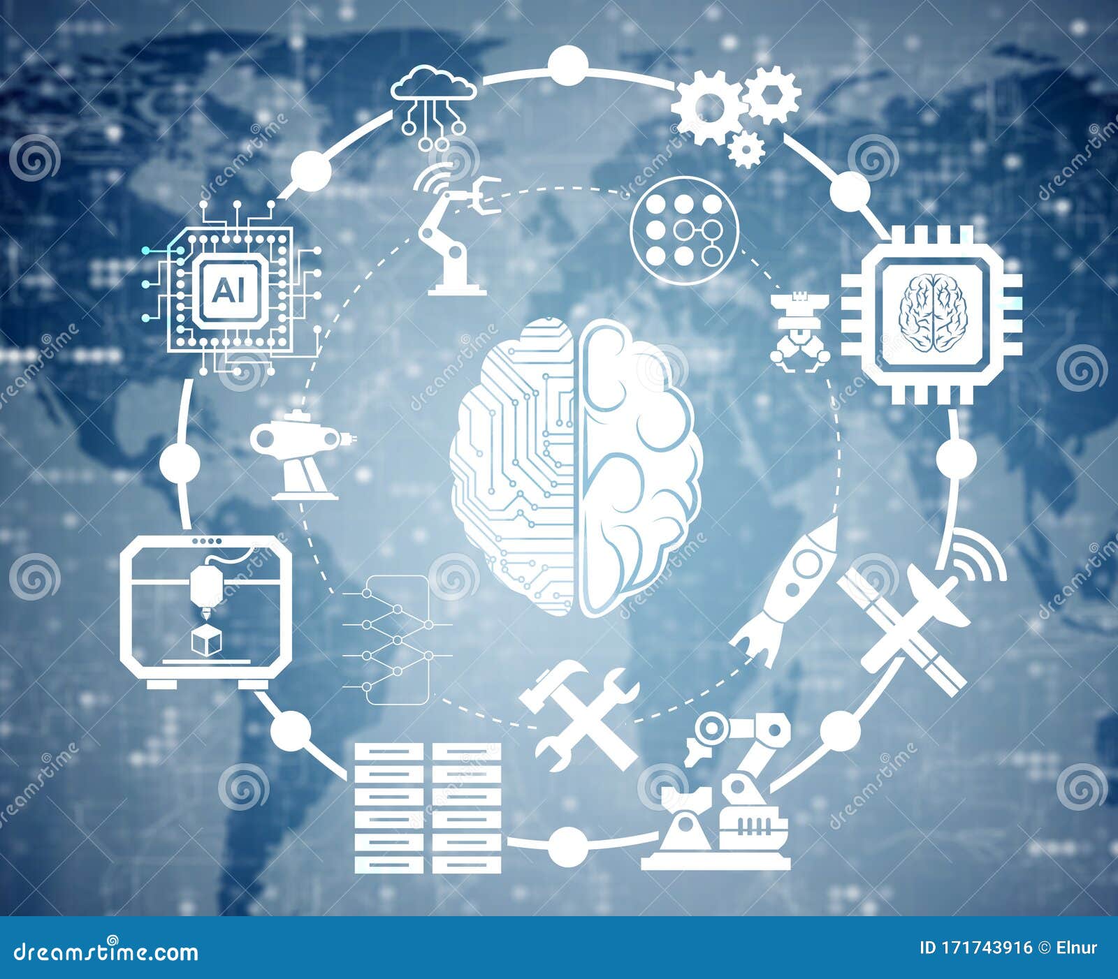 Artificial Intelligence Modern Computing Concept Stock Illustration ...