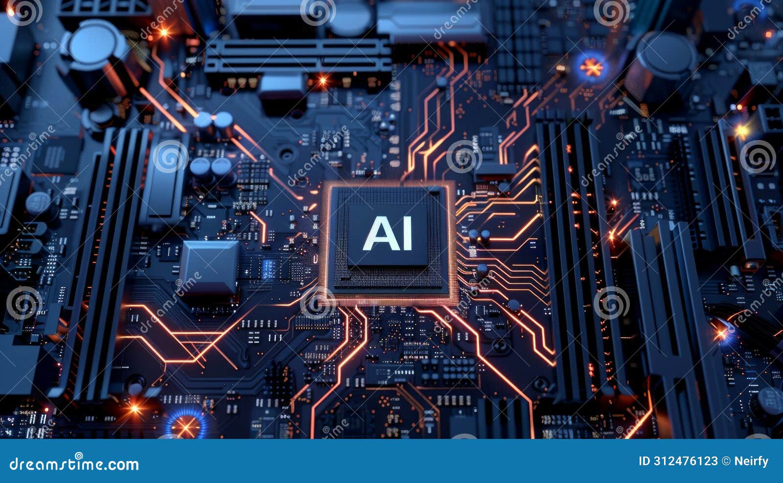 Artificial Intelligence or Modern Technology Background Stock Image ...
