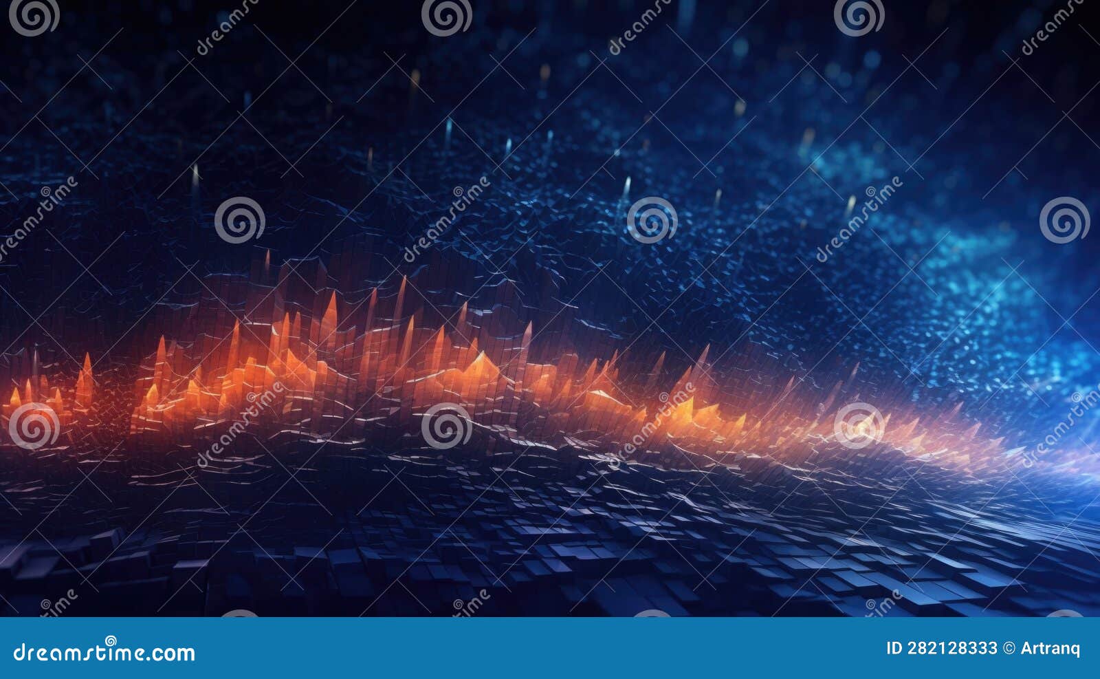 Artificial Intelligence Network Visualization on Dark Abstract ...