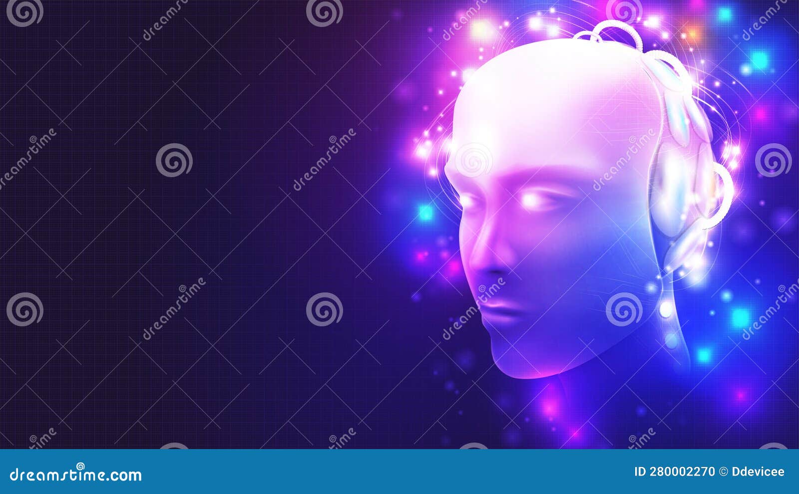 Artificial Intelligence With Neural Network Ai With Digital Brain Is Processing Big Data