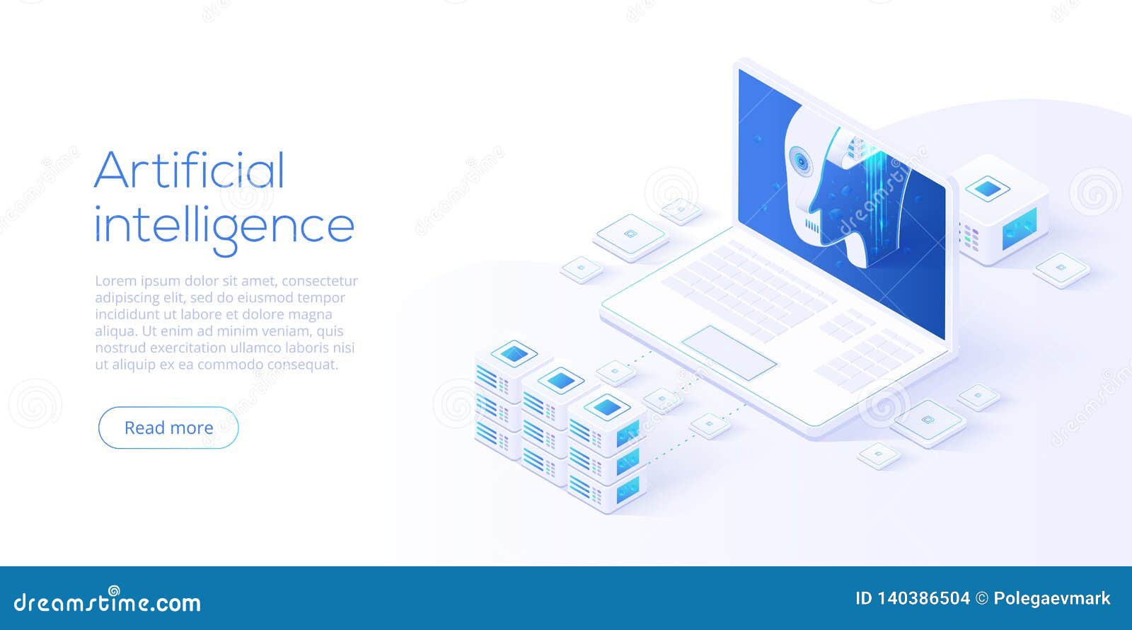 Artificial Intelligence or Neural Network Concept in Isometric Vector ...