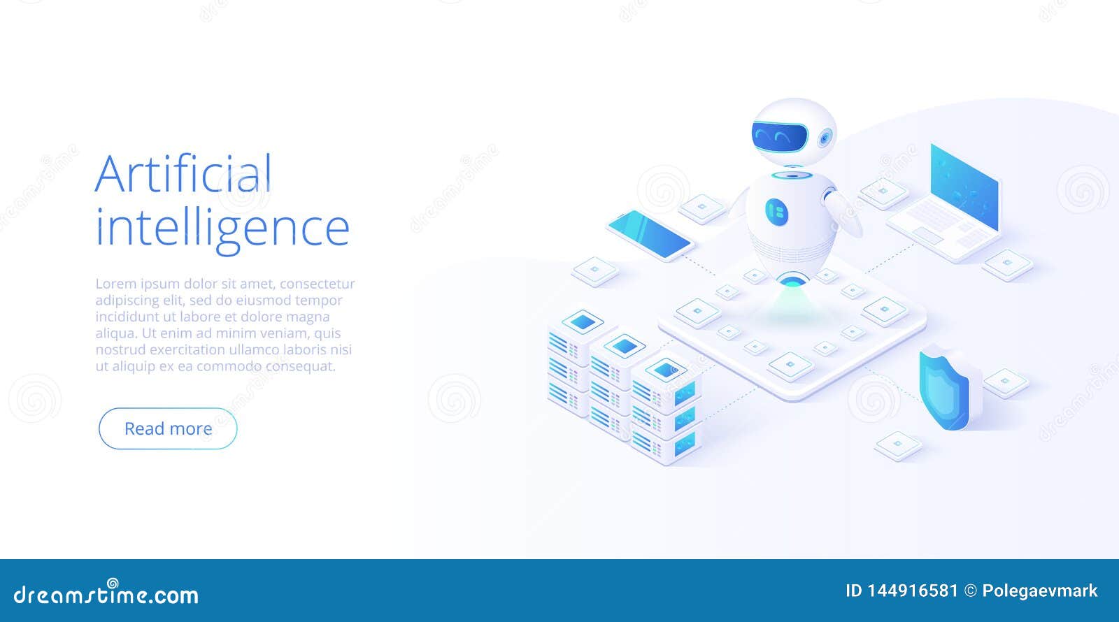 Artificial Intelligence Or Neural Network Concept In Isometric Vector ...